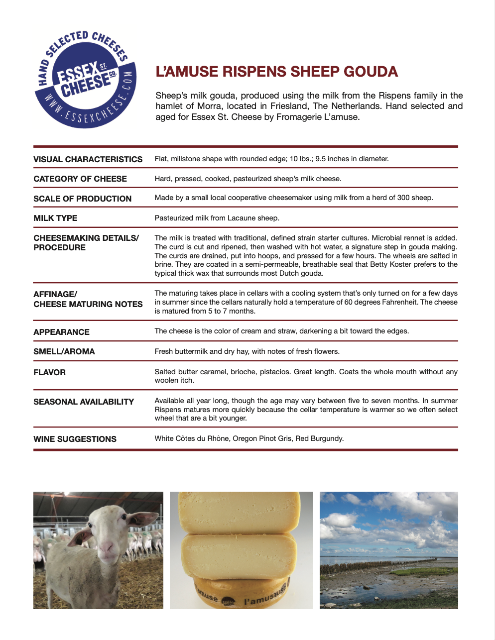 Cheese Information Sheets — Essex St. Cheese
