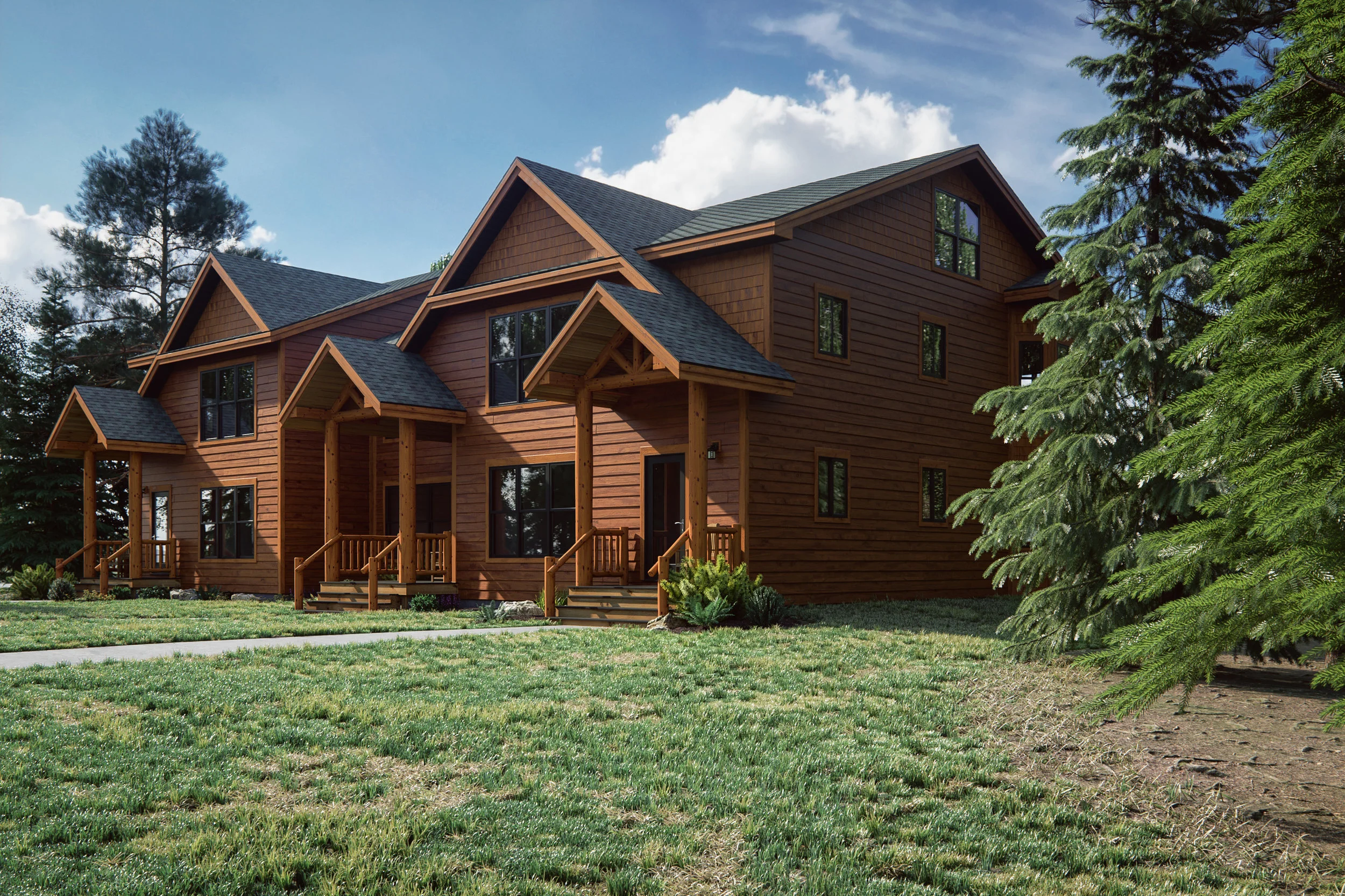The Faction — Fourth Lake Chalets | Rocky Point Properties | CGI