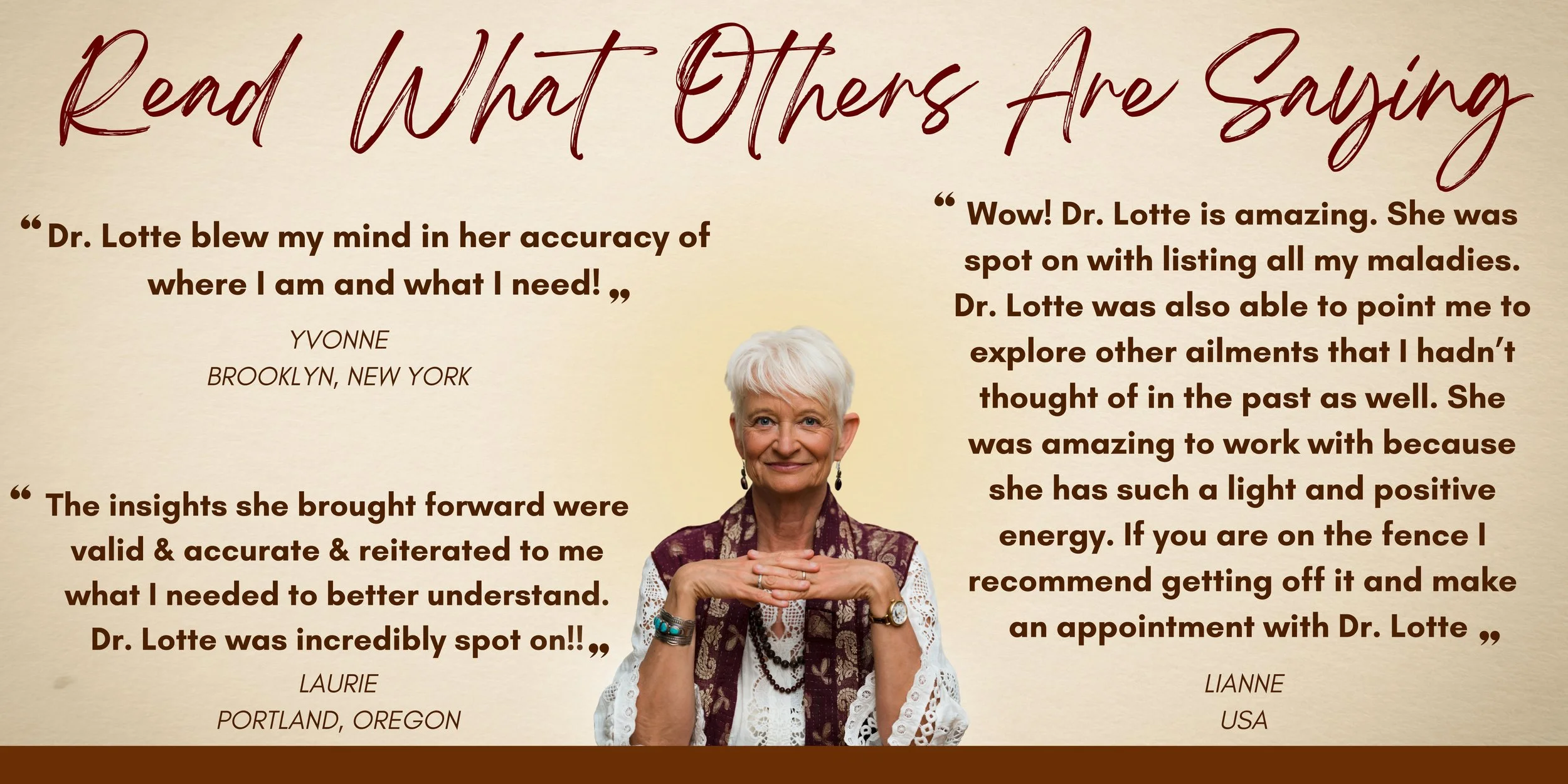 Client Testimonials — Dr. Lotte