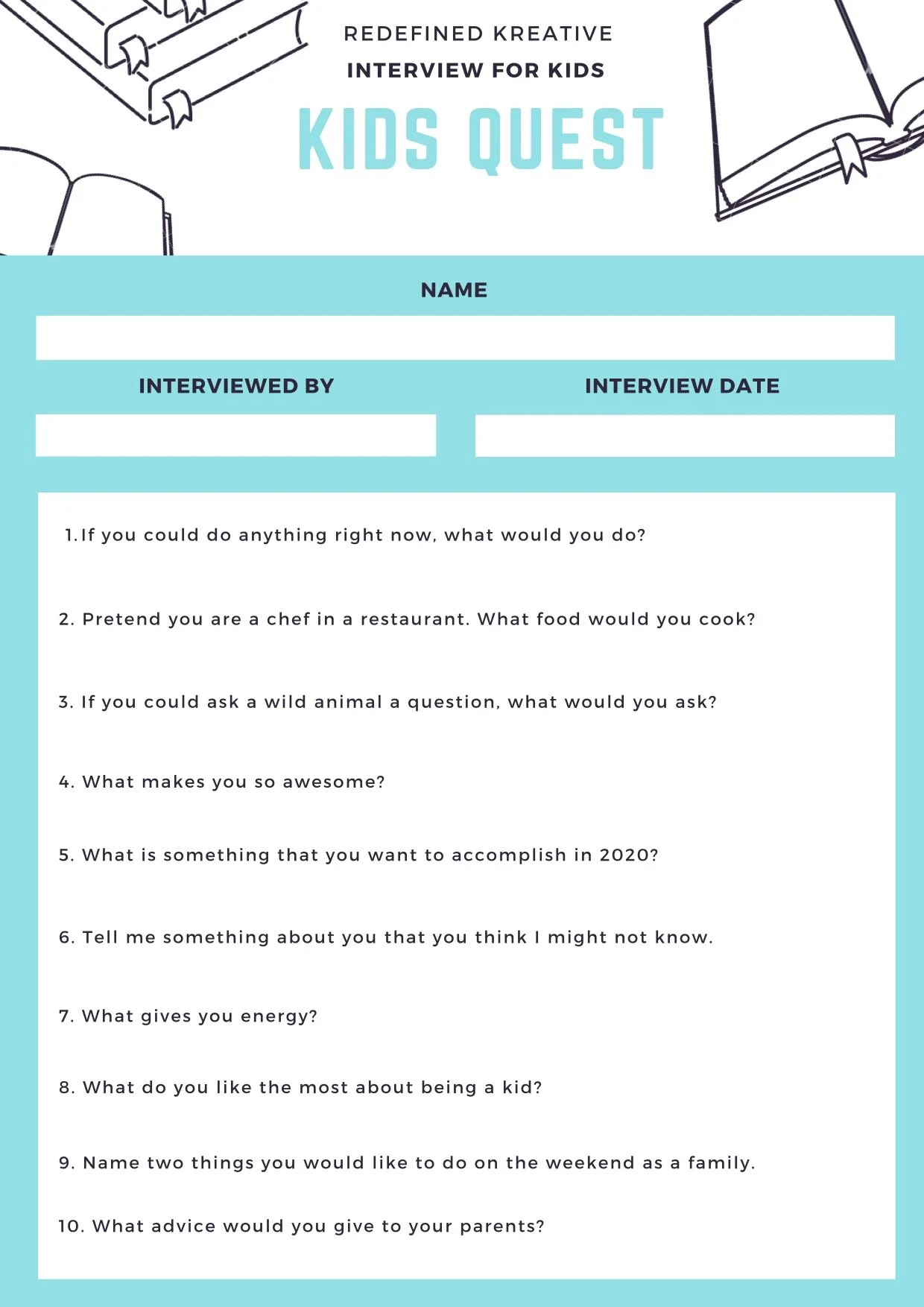 New Year Kids Interview --Perfect for Scrapbooking! — Redefined Kreative