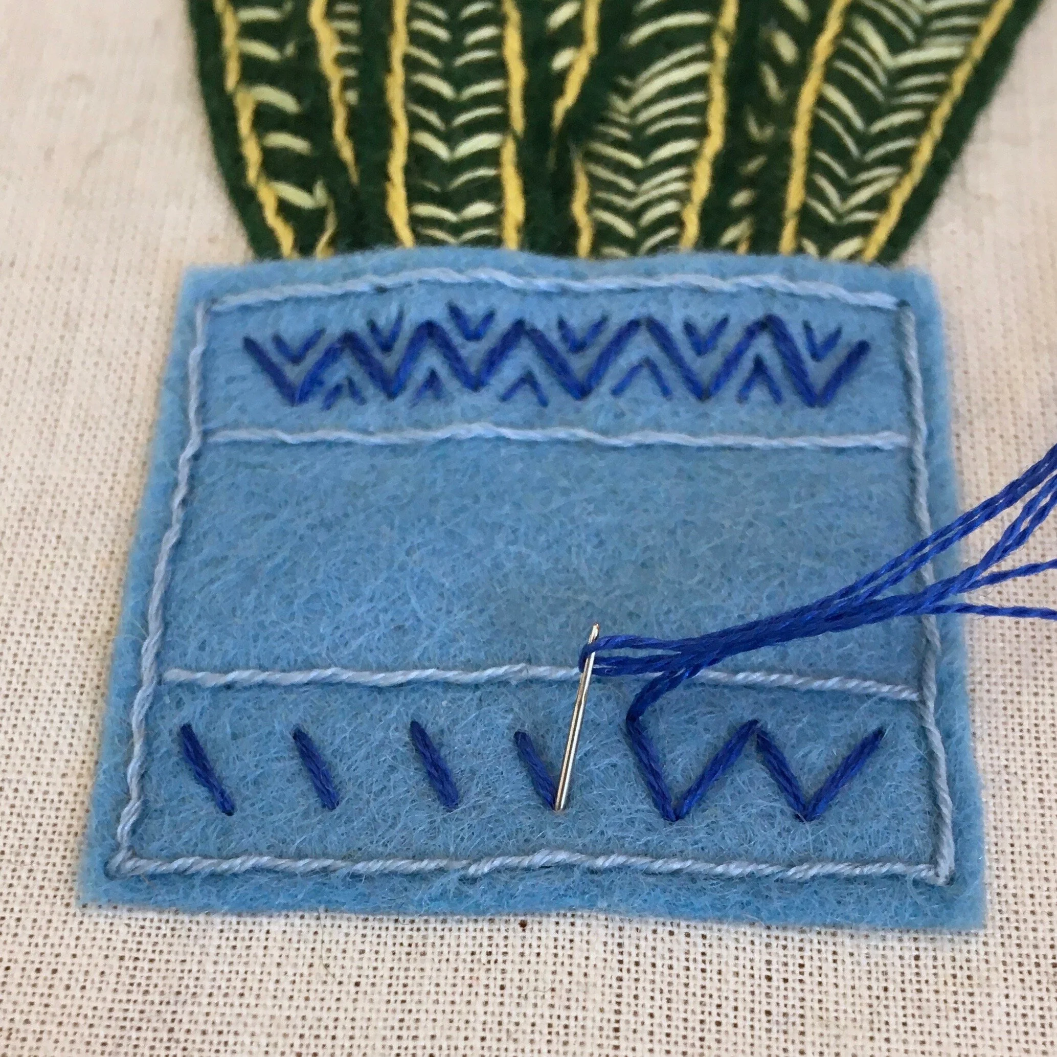 Snake Plant Embroidery Kit — Embellished Elephant