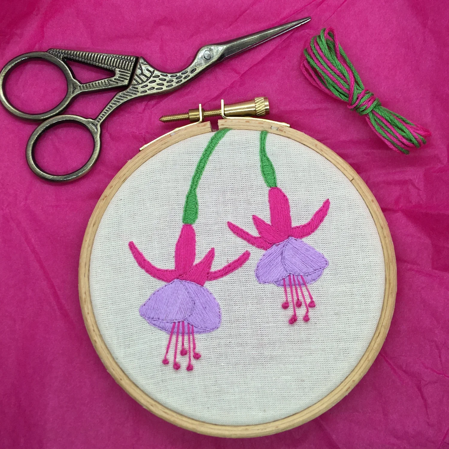 Fuchsia embroidery Kit — Embellished Elephant