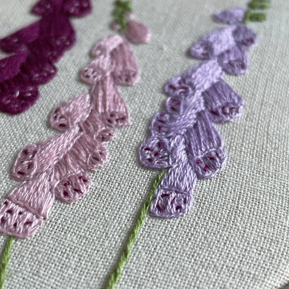 Foxglove Embroidery Kit — Embellished Elephant