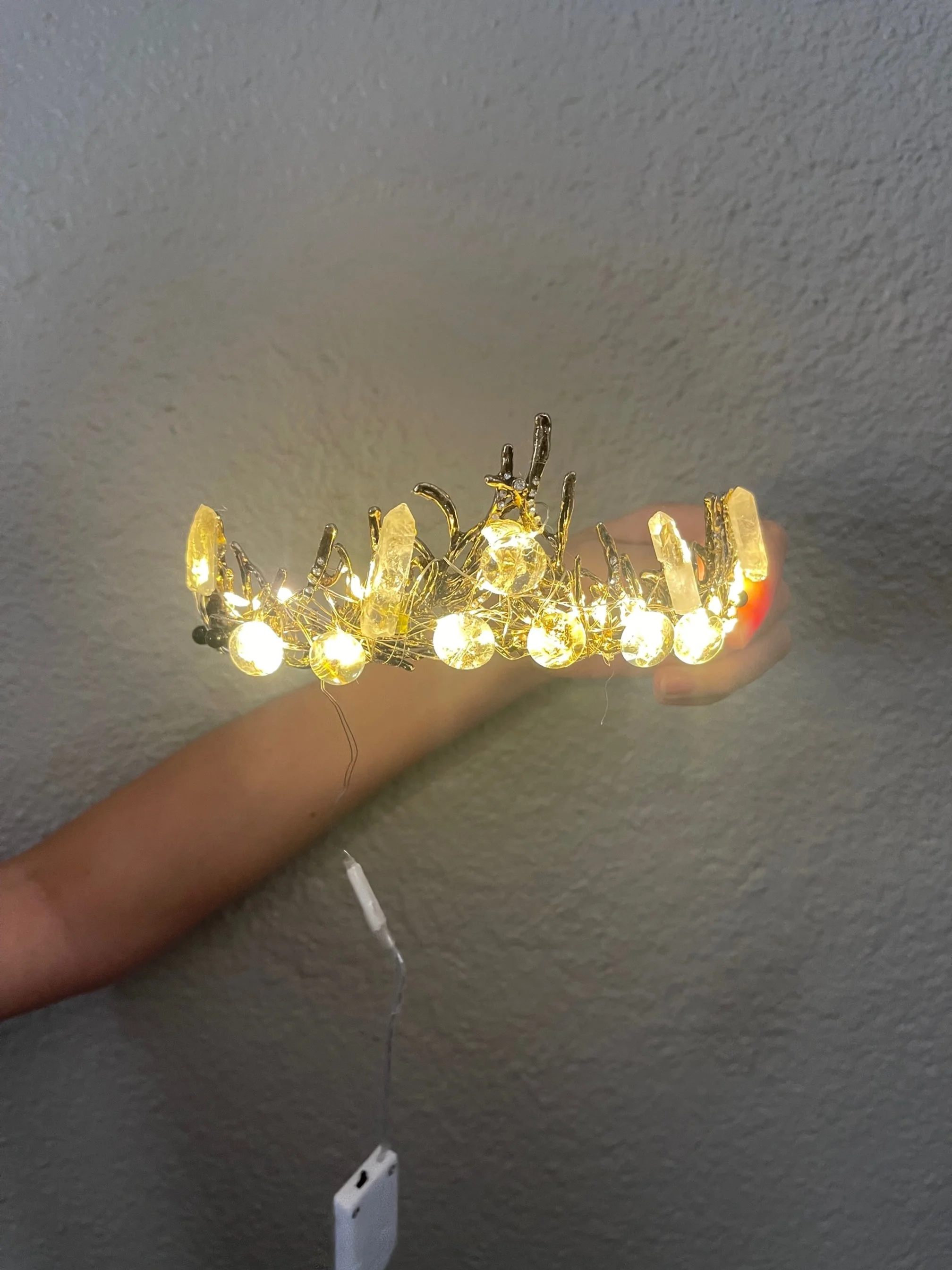 Light-Up LED Crystal Crown Festival Head Piece - Burning Man Accessory ...