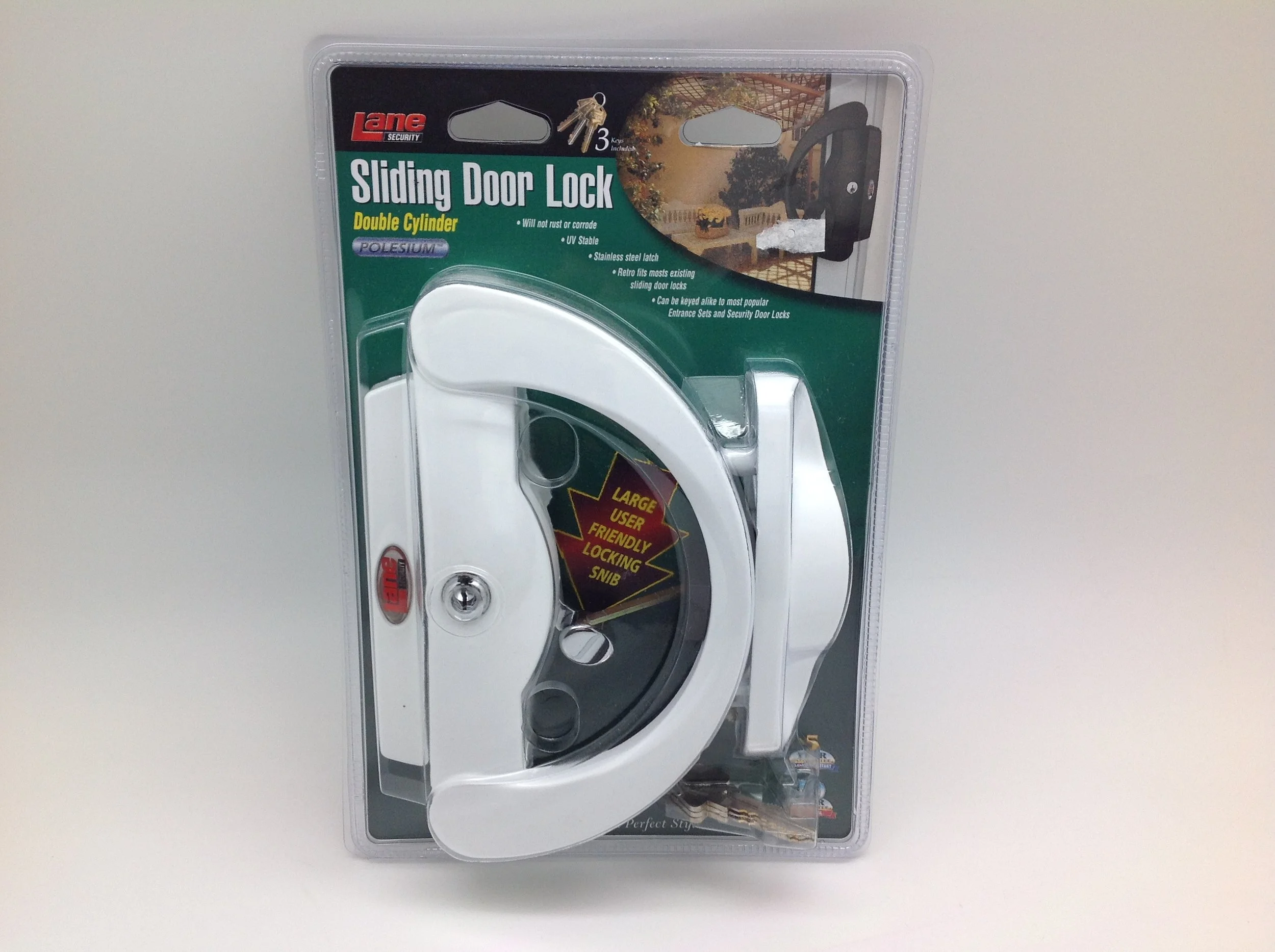 Lane Security sliding door lock (white)