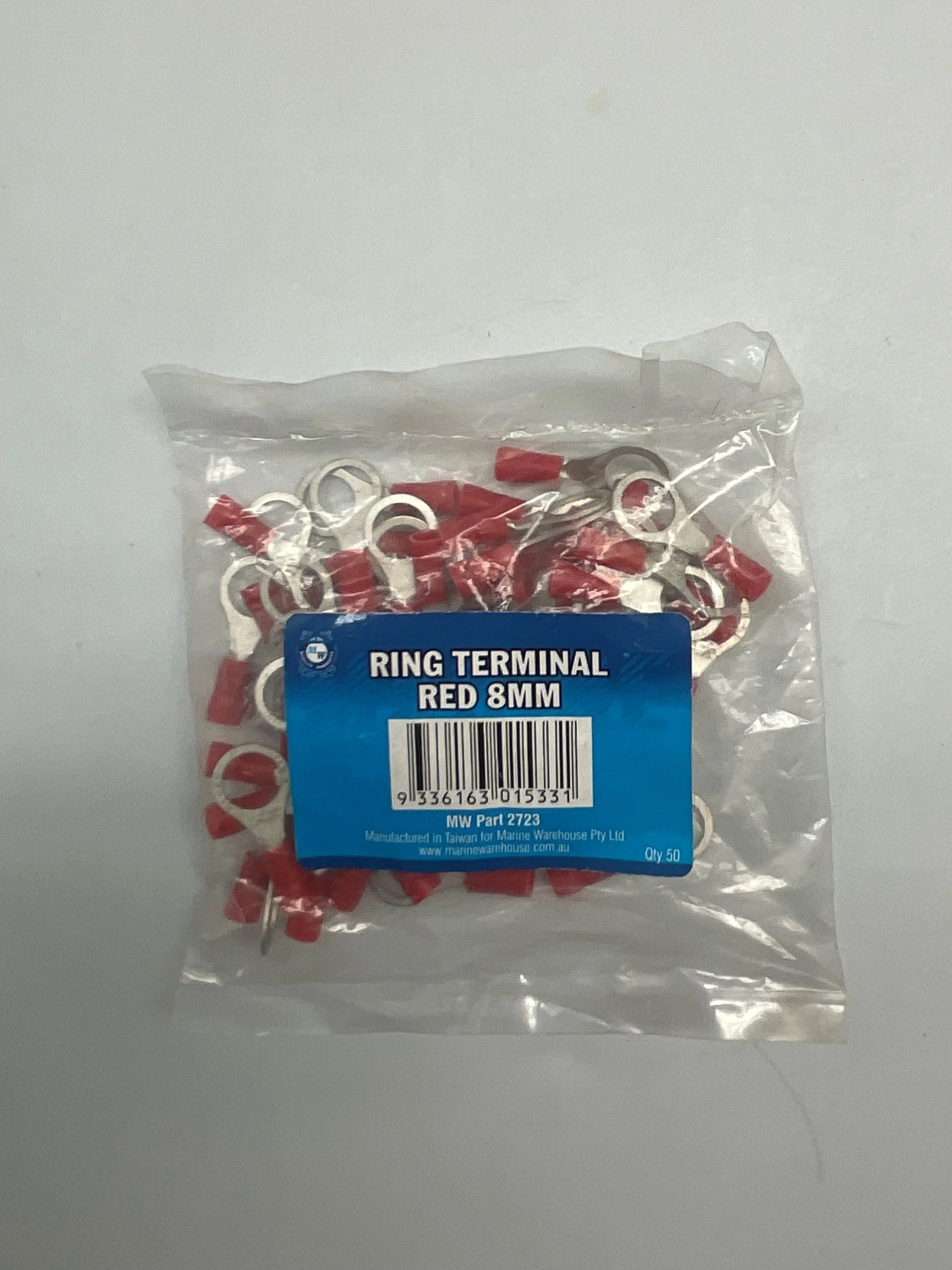 Ring Terminal 8mm , Red