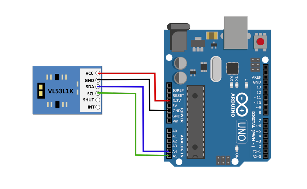 Arduino + VL53L1X Time of Flight Distance Measurement — Maker Portal