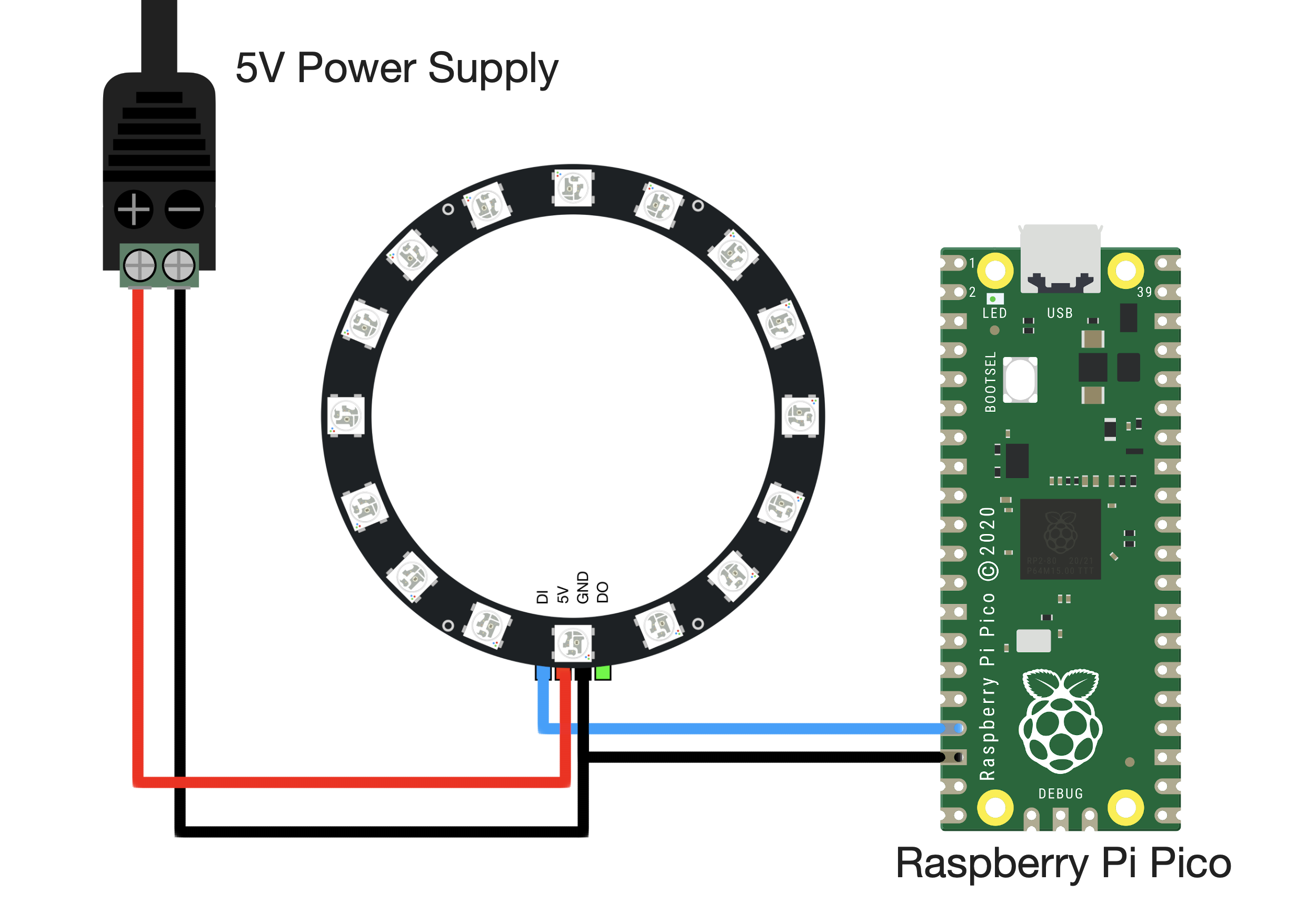 WS2812 LED Ring Light with Raspberry Pi Pico — Maker Portal