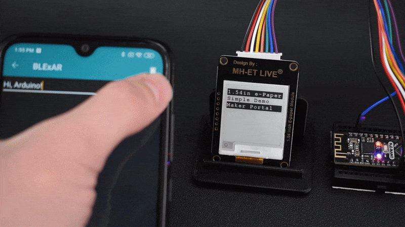 Bluetooth-Enabled e-Paper Display with Arduino — Maker Portal