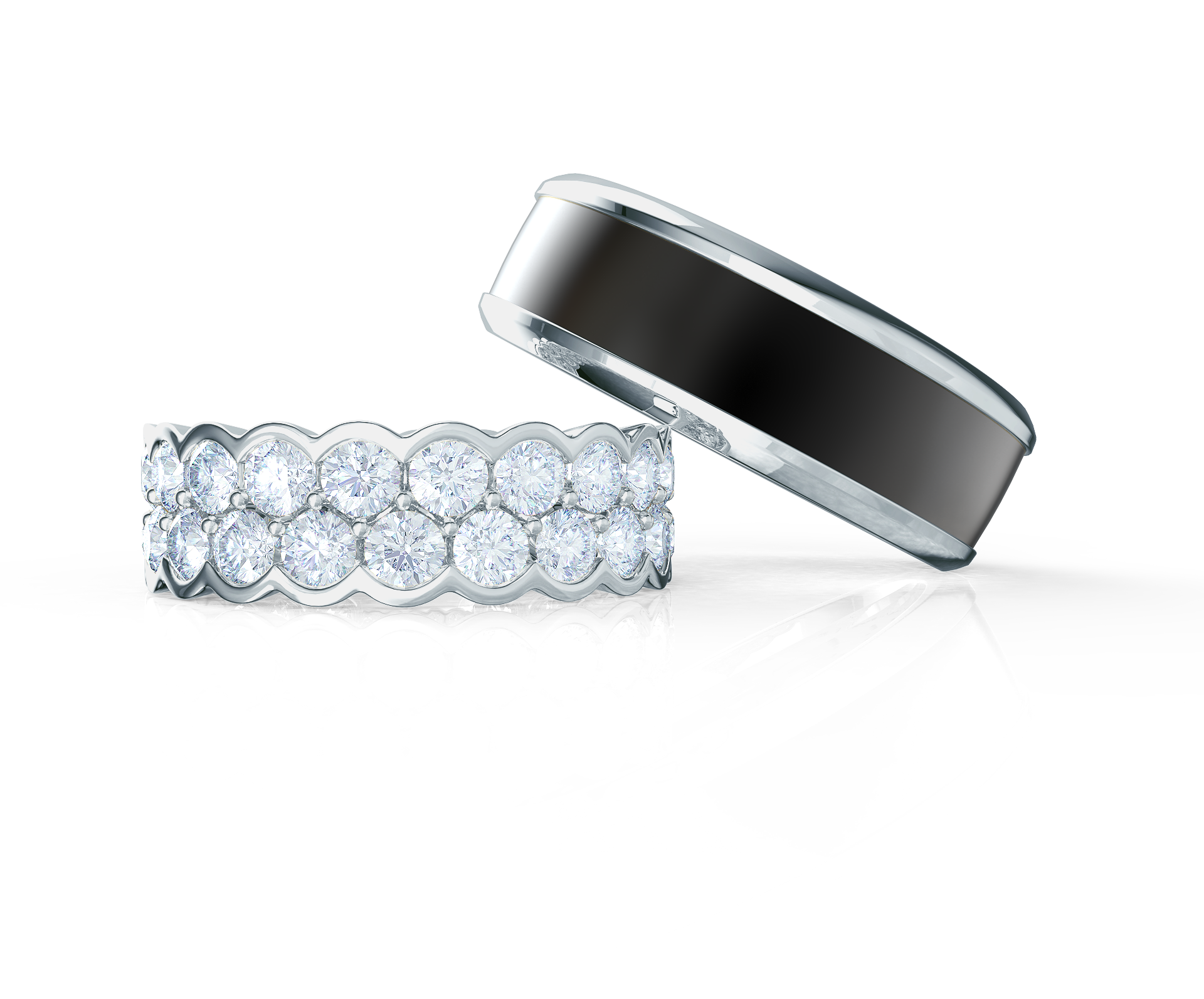 Two Row Bezel Band