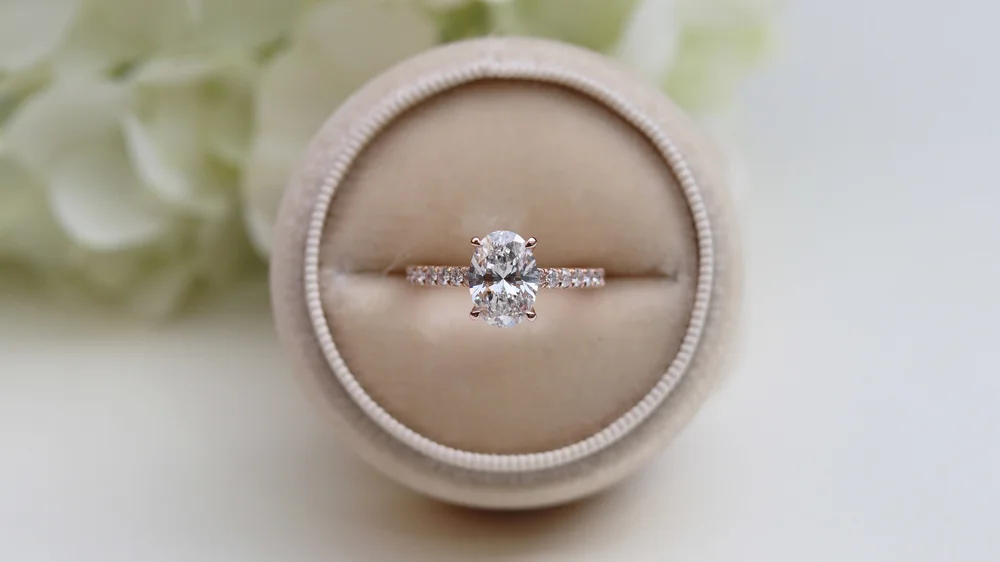 White And Rose Gold Engagement Rings