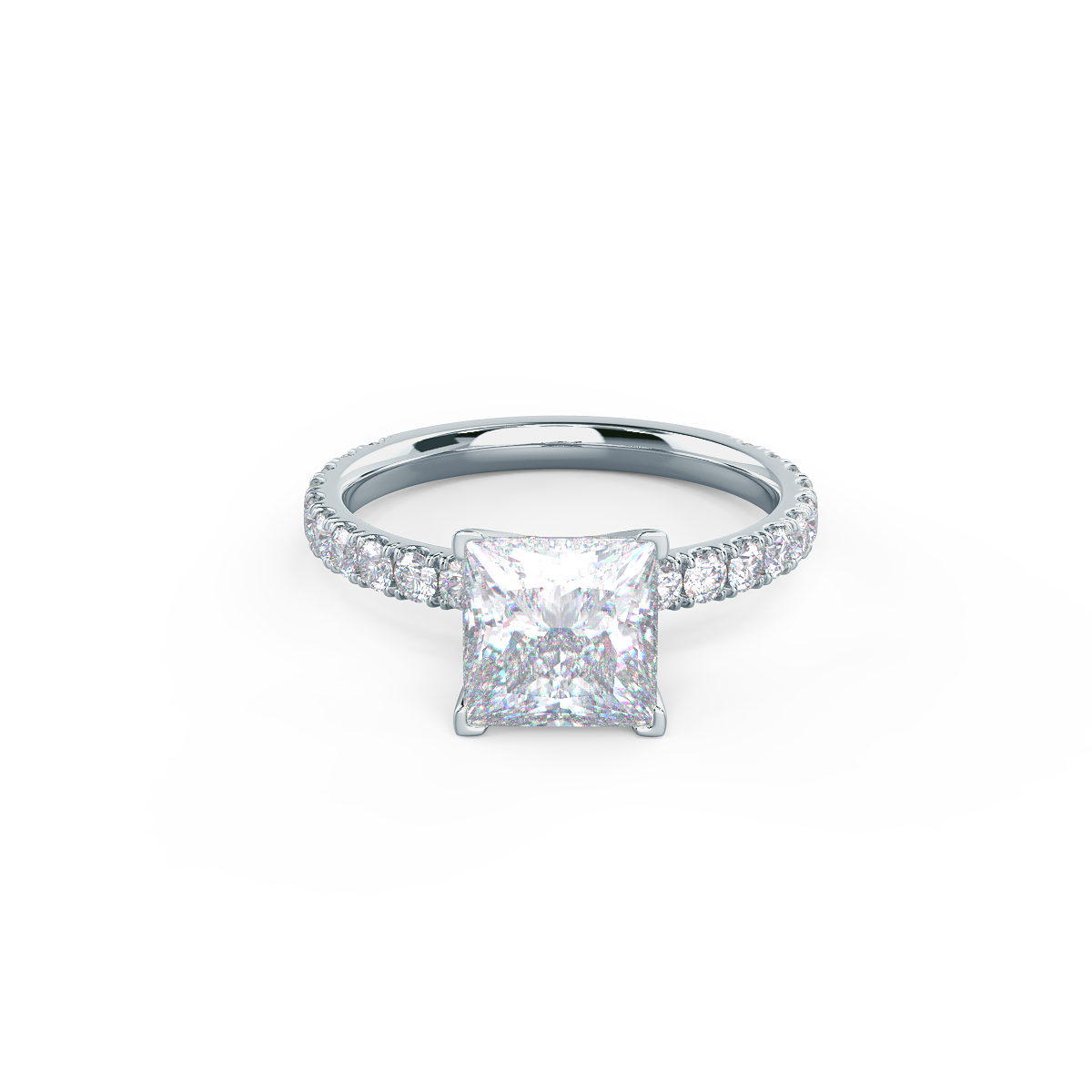 Princess Classic Four Prong Pavé Setting
