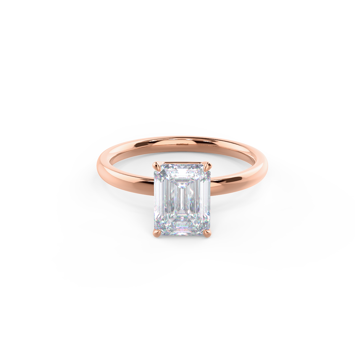 Simple Emerald Cut Engagement Rings