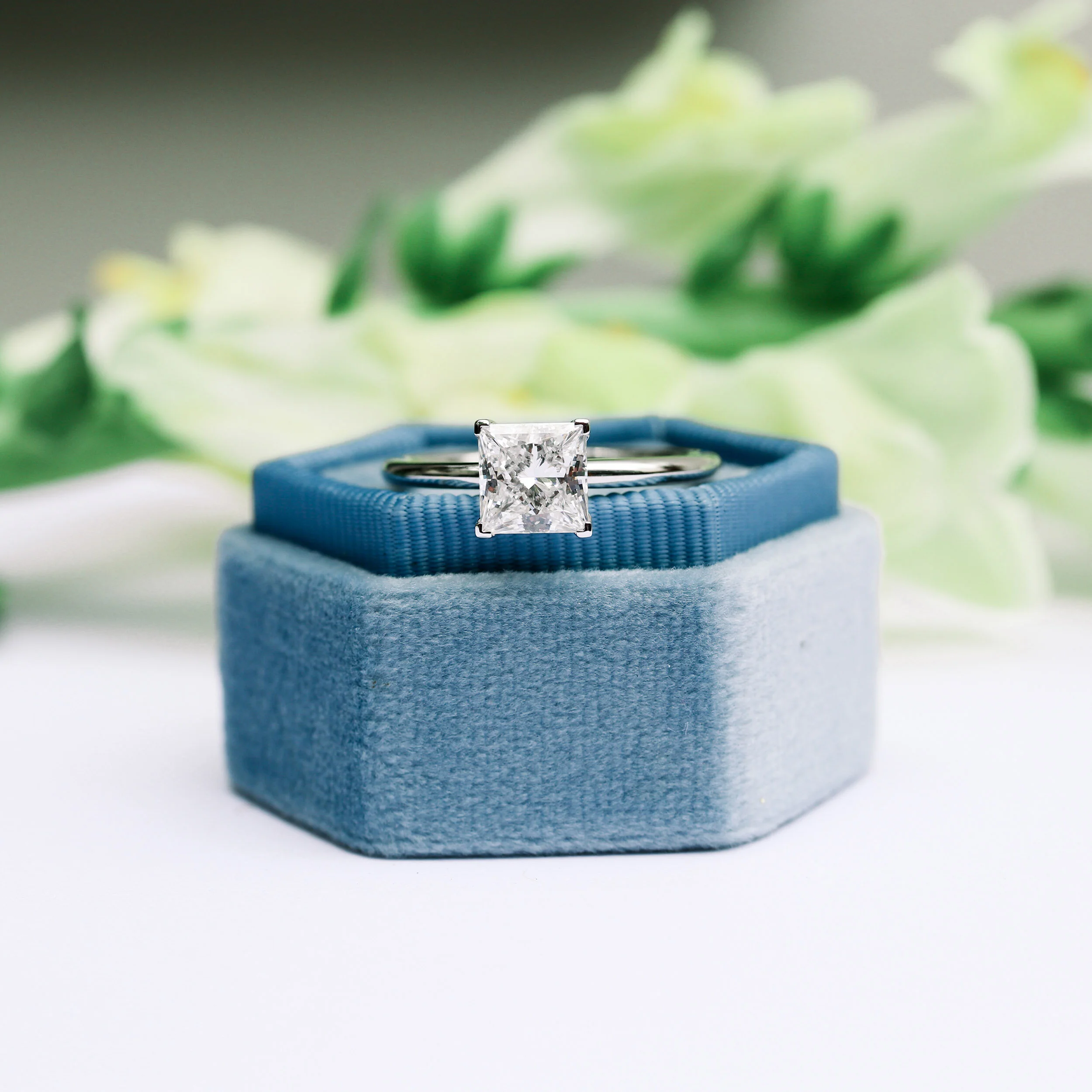Simple Princess Cut Rings