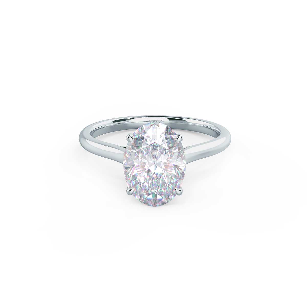 Lab Created Diamond Solitaire Engagement Rings