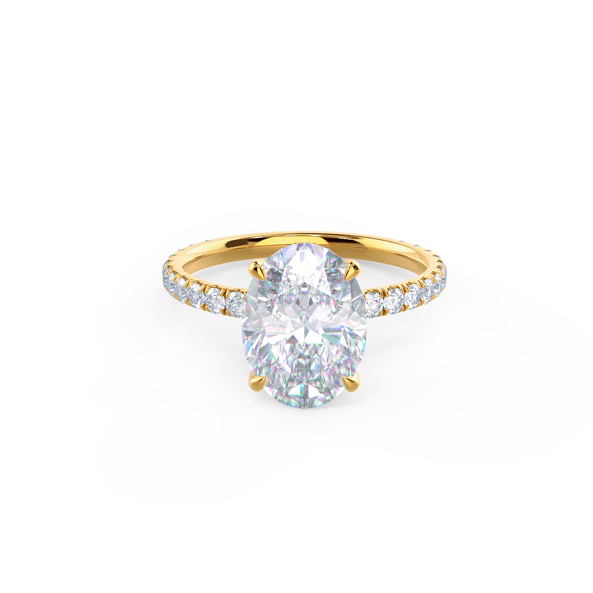 Oval Classic Four Prong Pavé Setting
