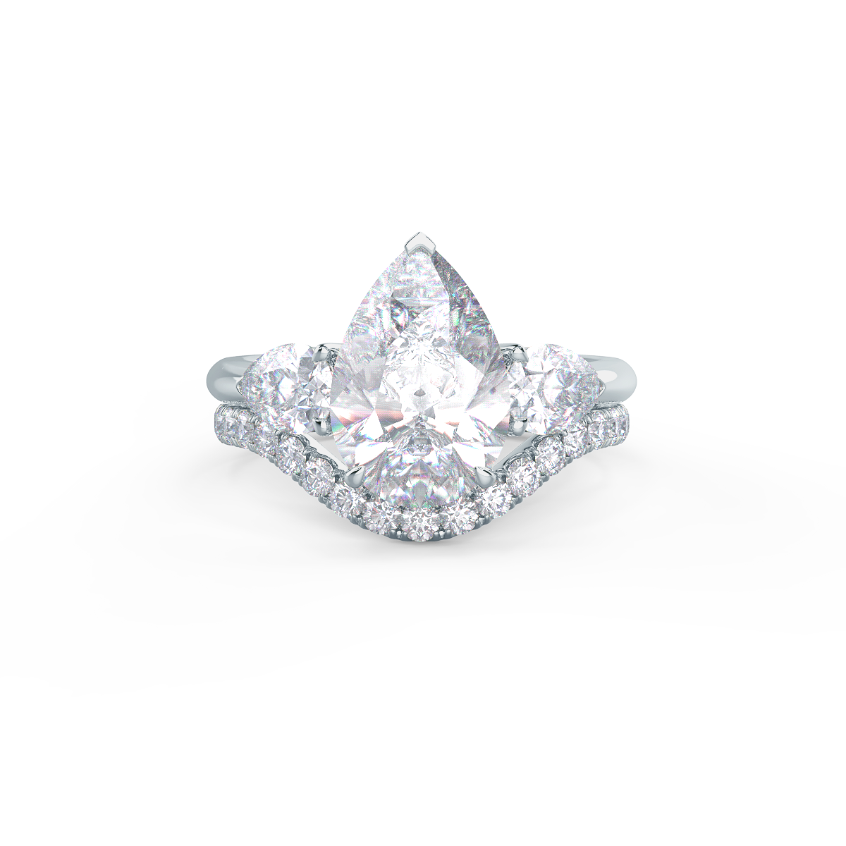 Pear Three Stone Setting