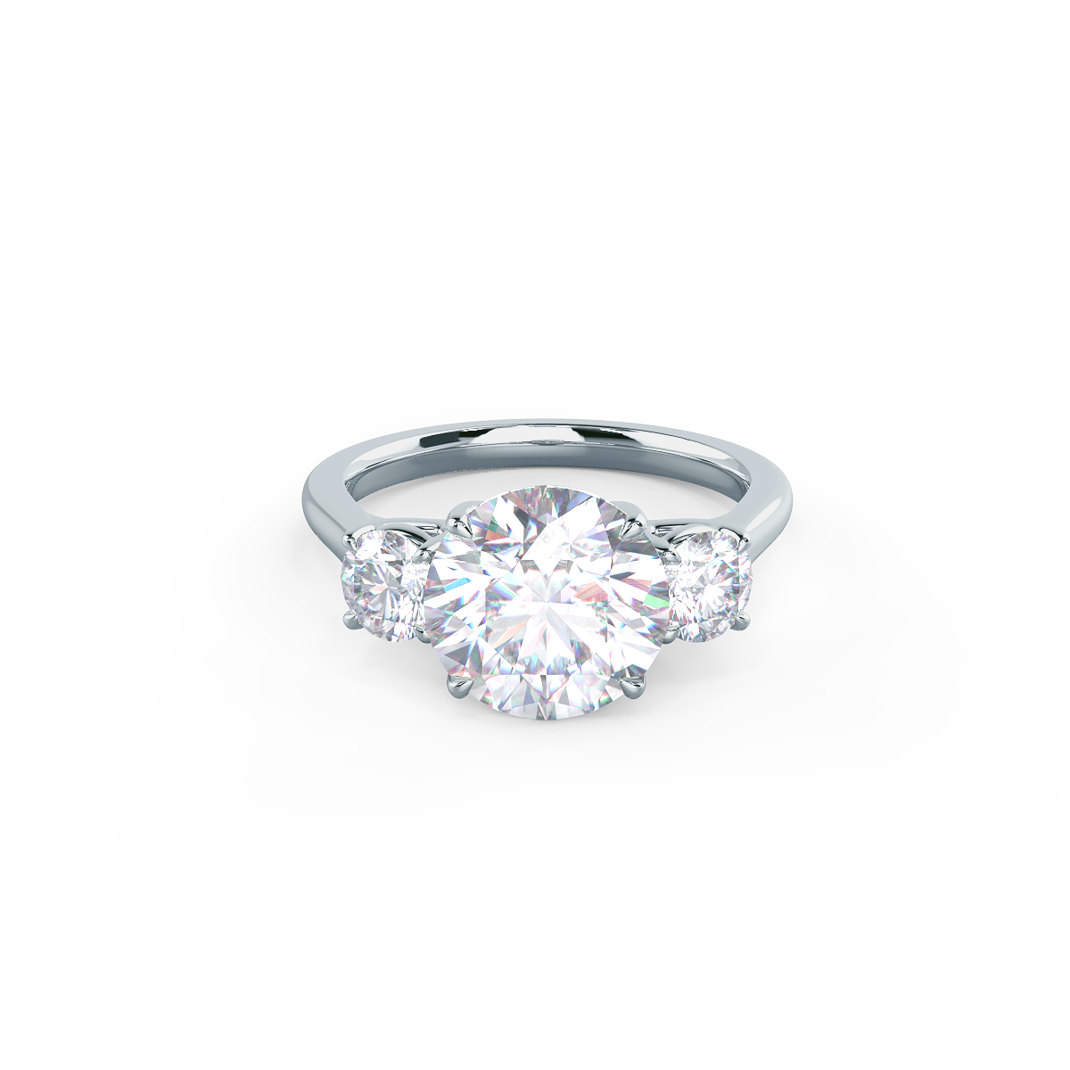 Three Stone Lab Diamond Engagement Rings