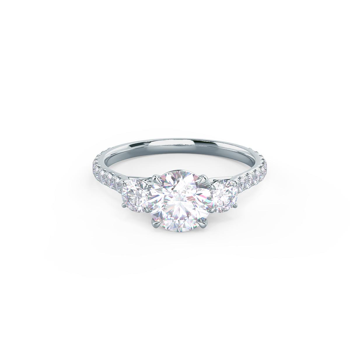 Three Stone Lab Diamond Engagement Rings