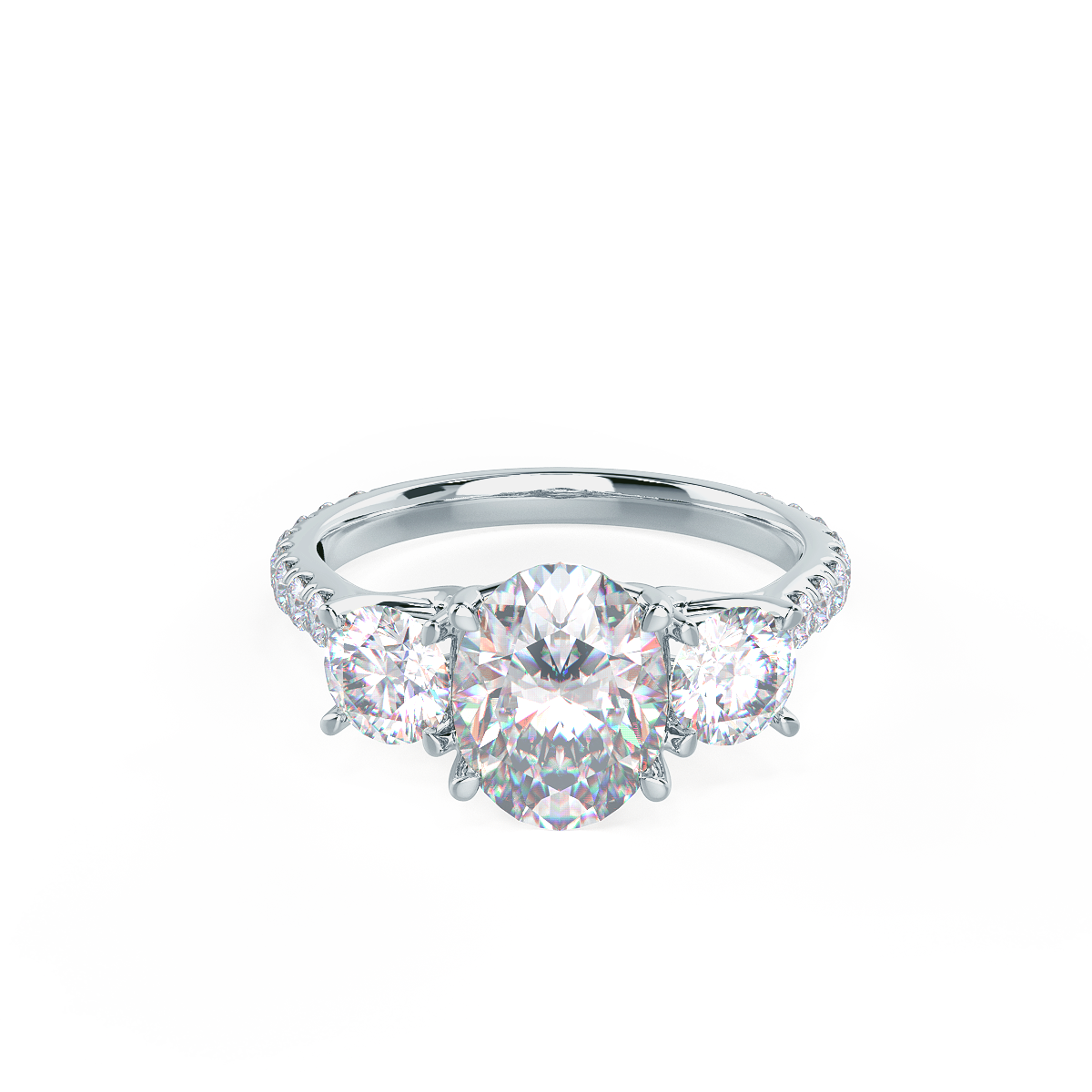 Three Stone Lab Diamond Engagement Rings