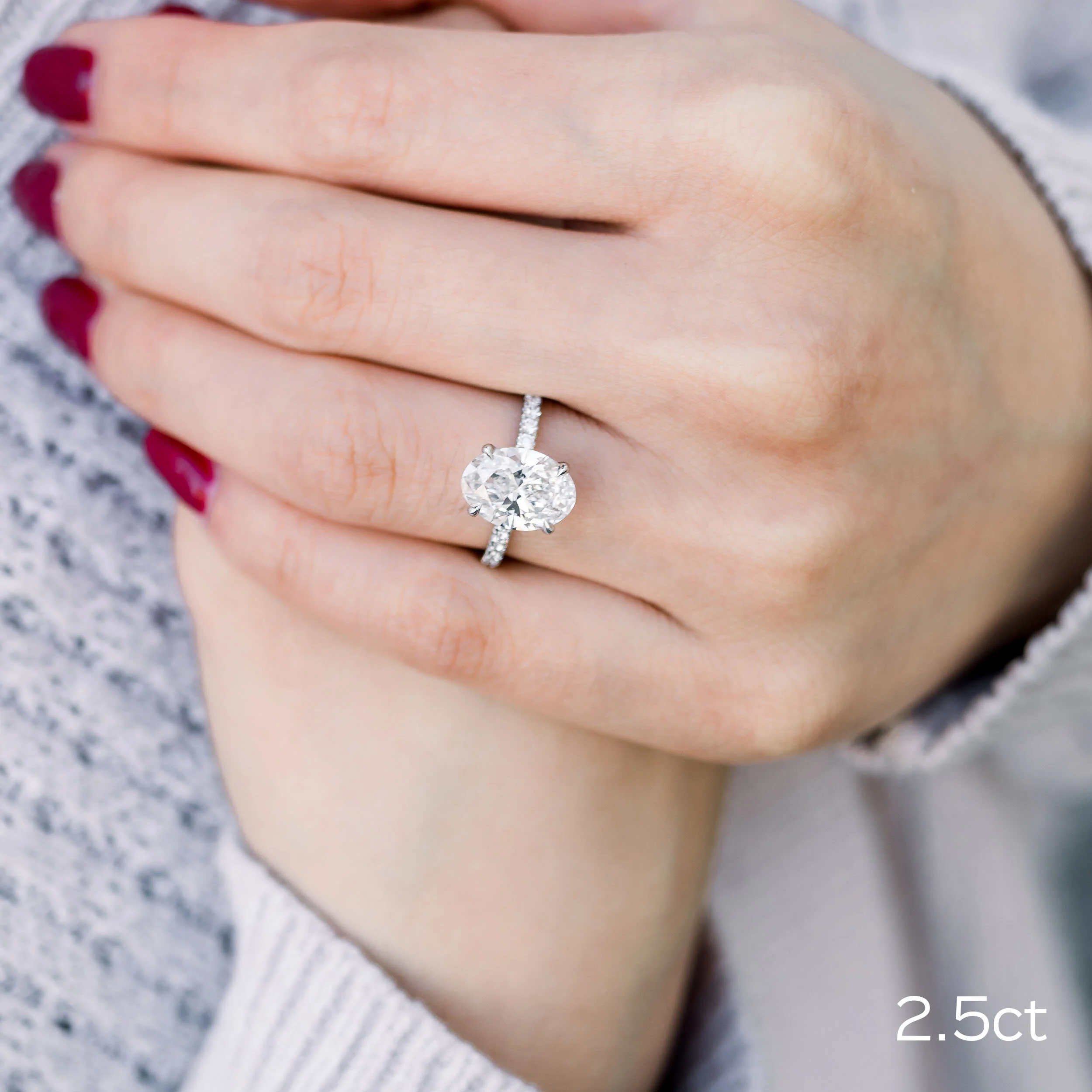 Oval Classic Four Prong Pavé Setting