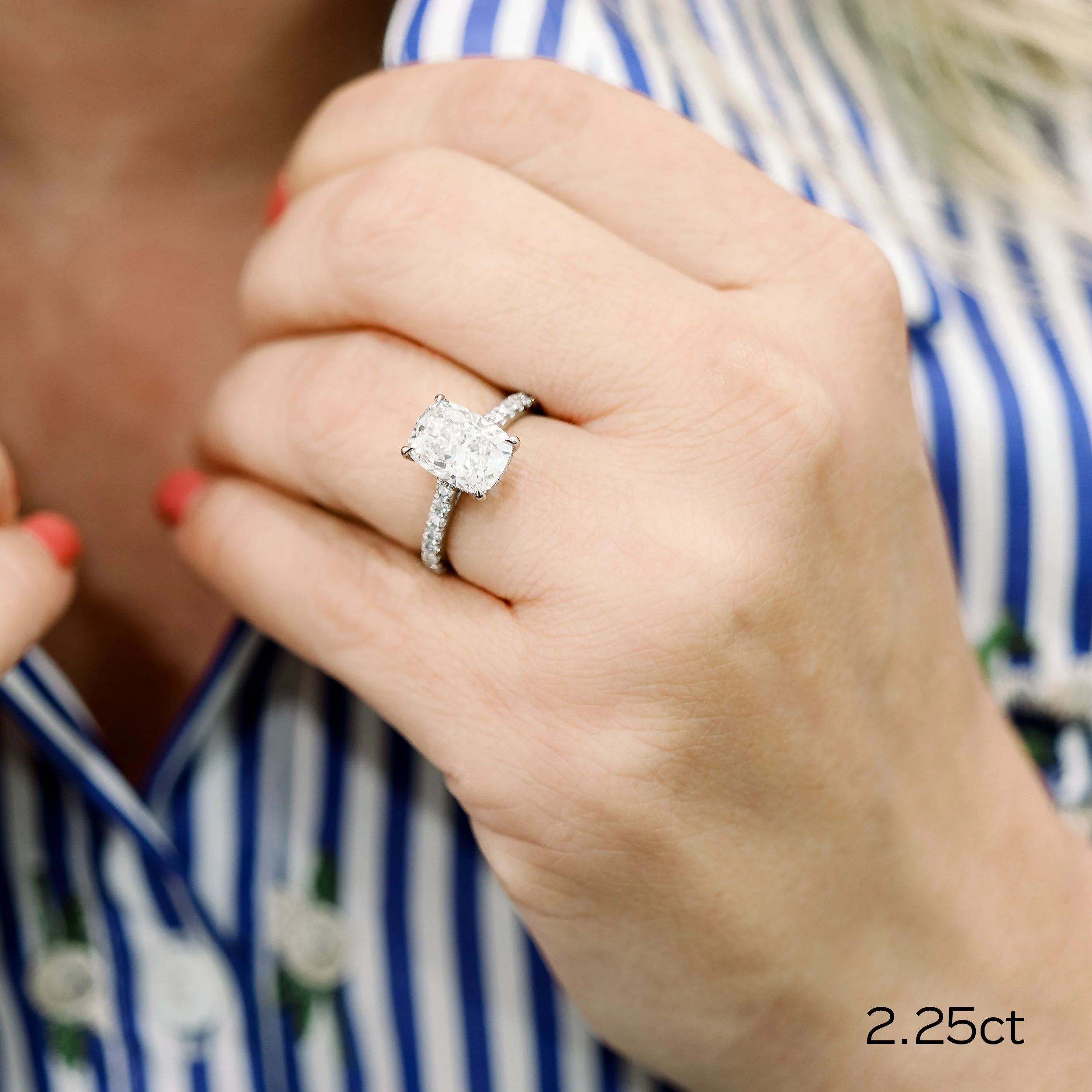 Cushion Cathedral Pavé Setting