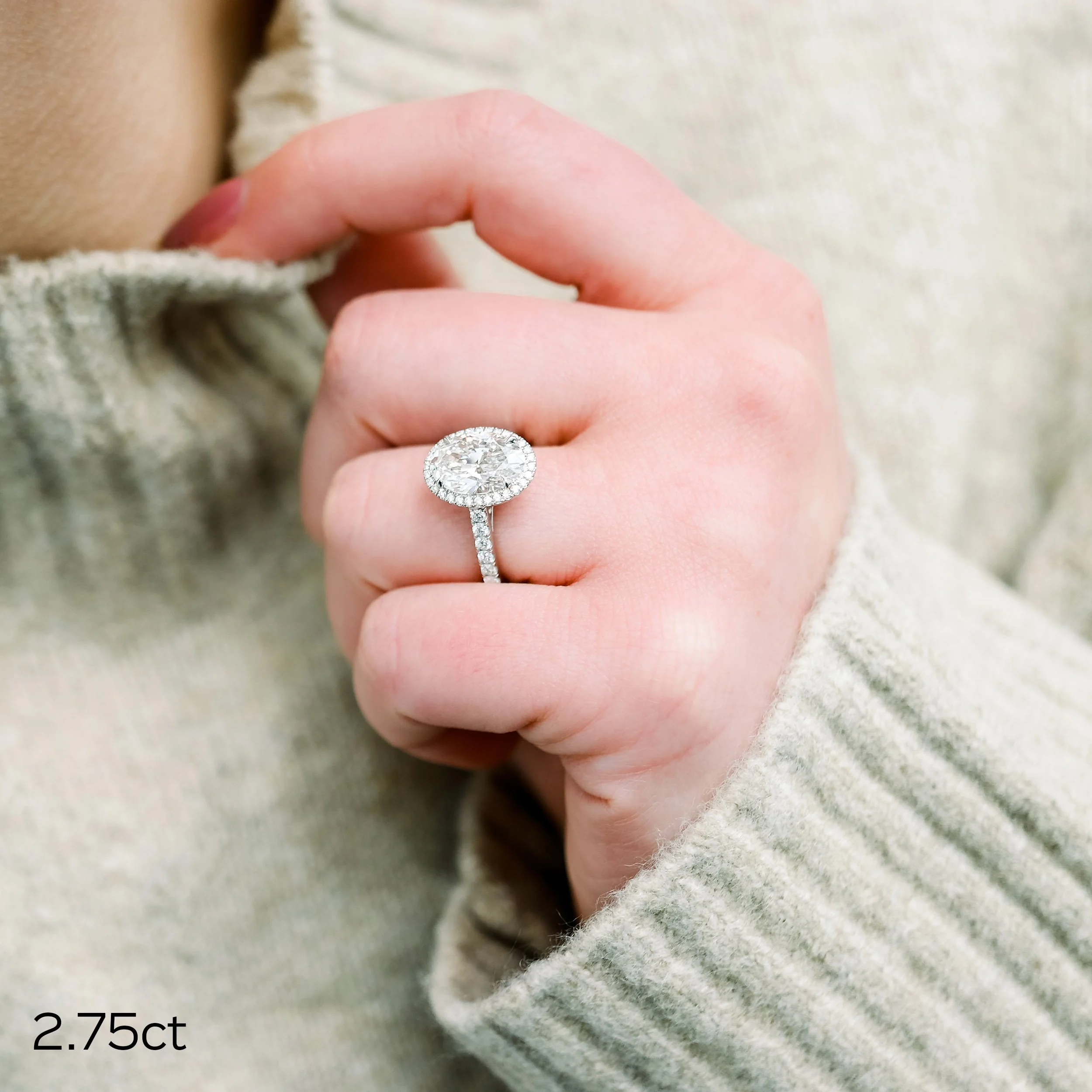 Oval Halo Pavé Setting