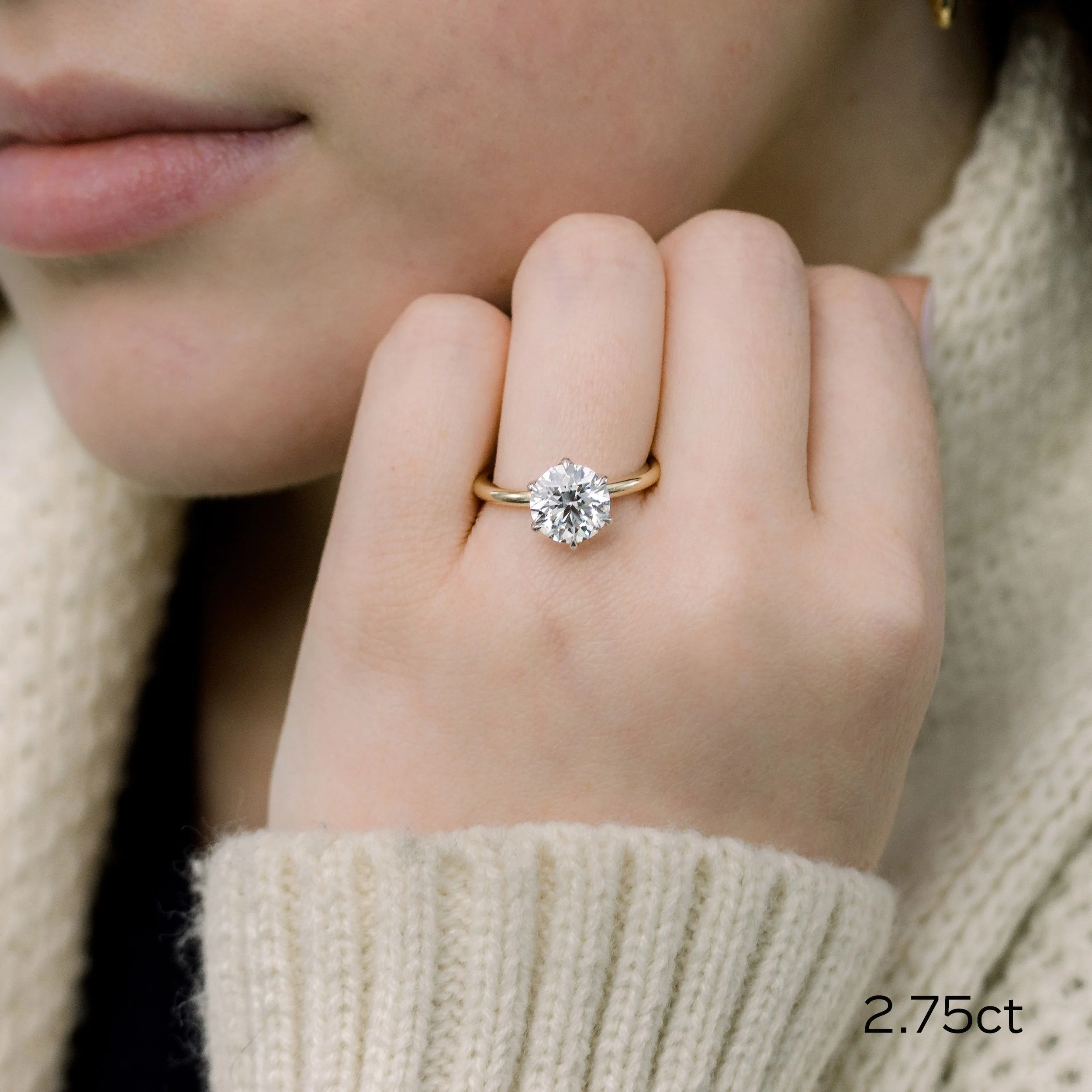 Flower Design Diamond Engagement Ring