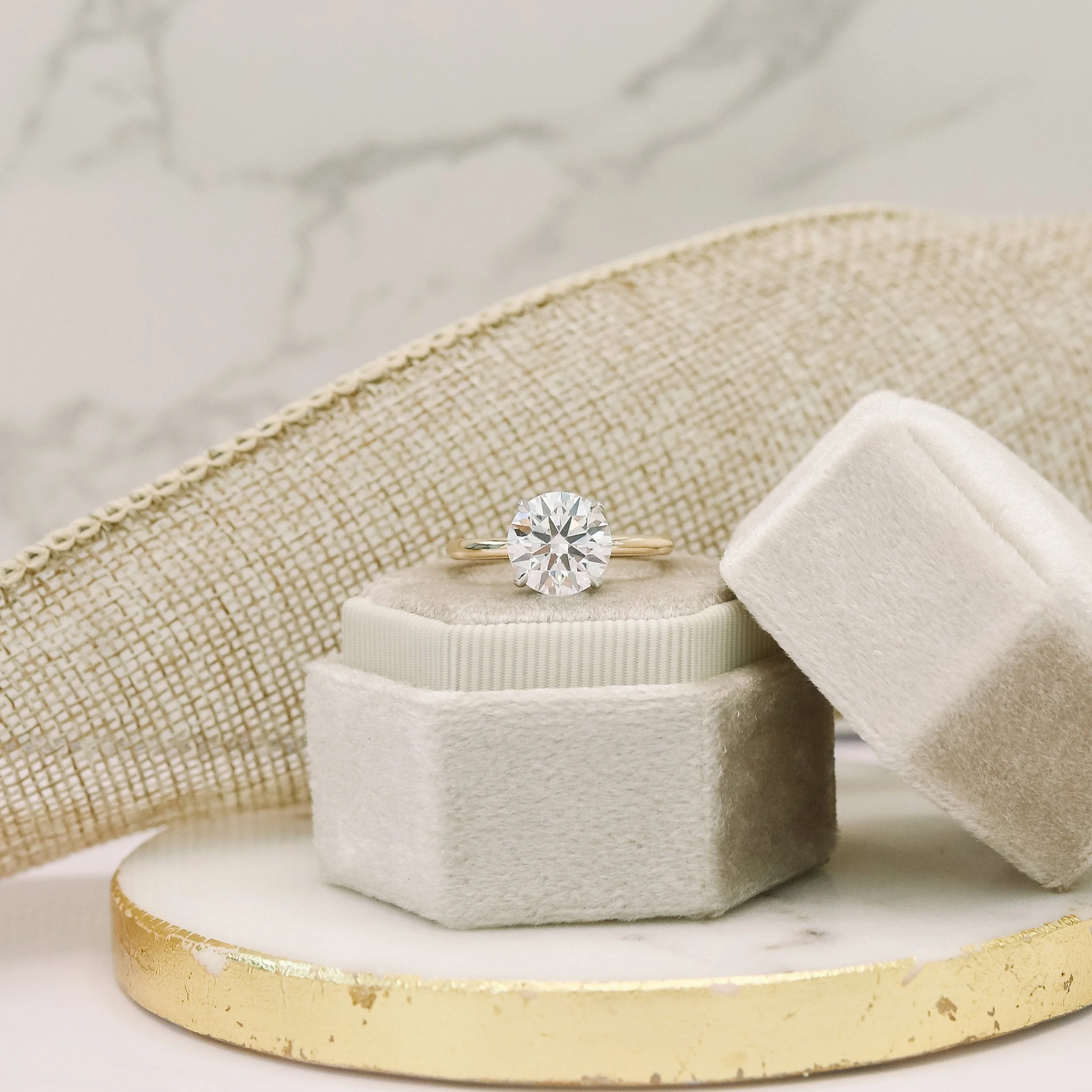 Gold Engagement Rings In Box