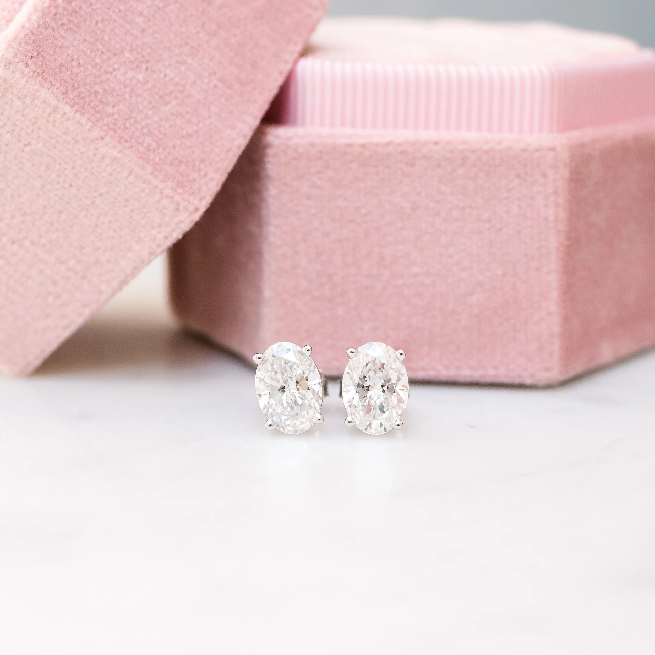 Oval Carats Diamond Earrings