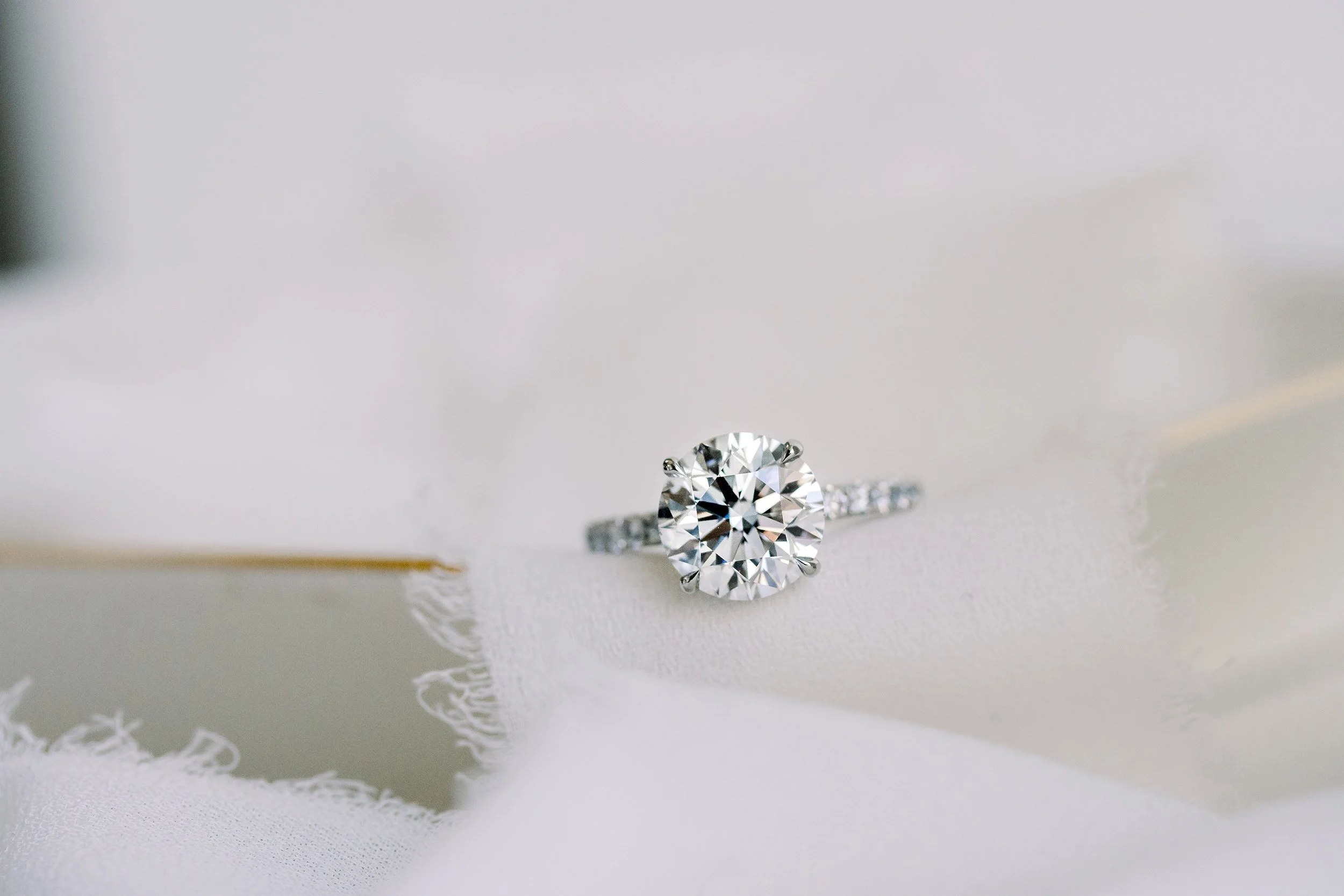 Three Carat Round Lab Grown Diamond Engagement Rings