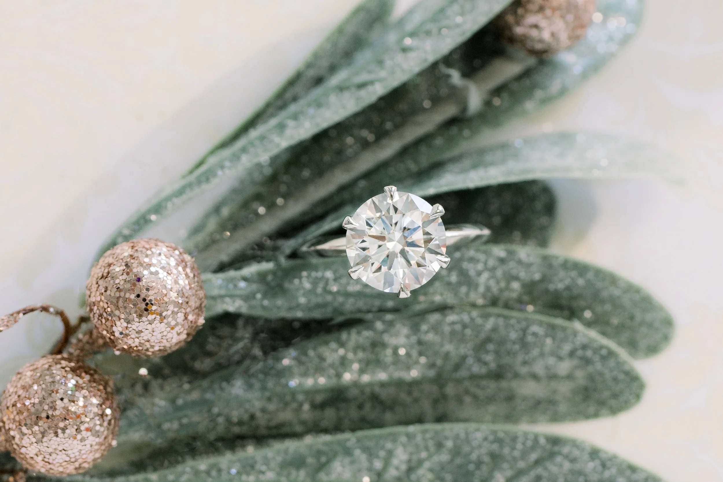 Three Carat Round Lab Grown Diamond Engagement Rings