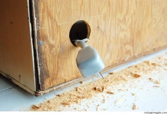 How to Drill a Cabinet Access Hole — Cottage Magpie