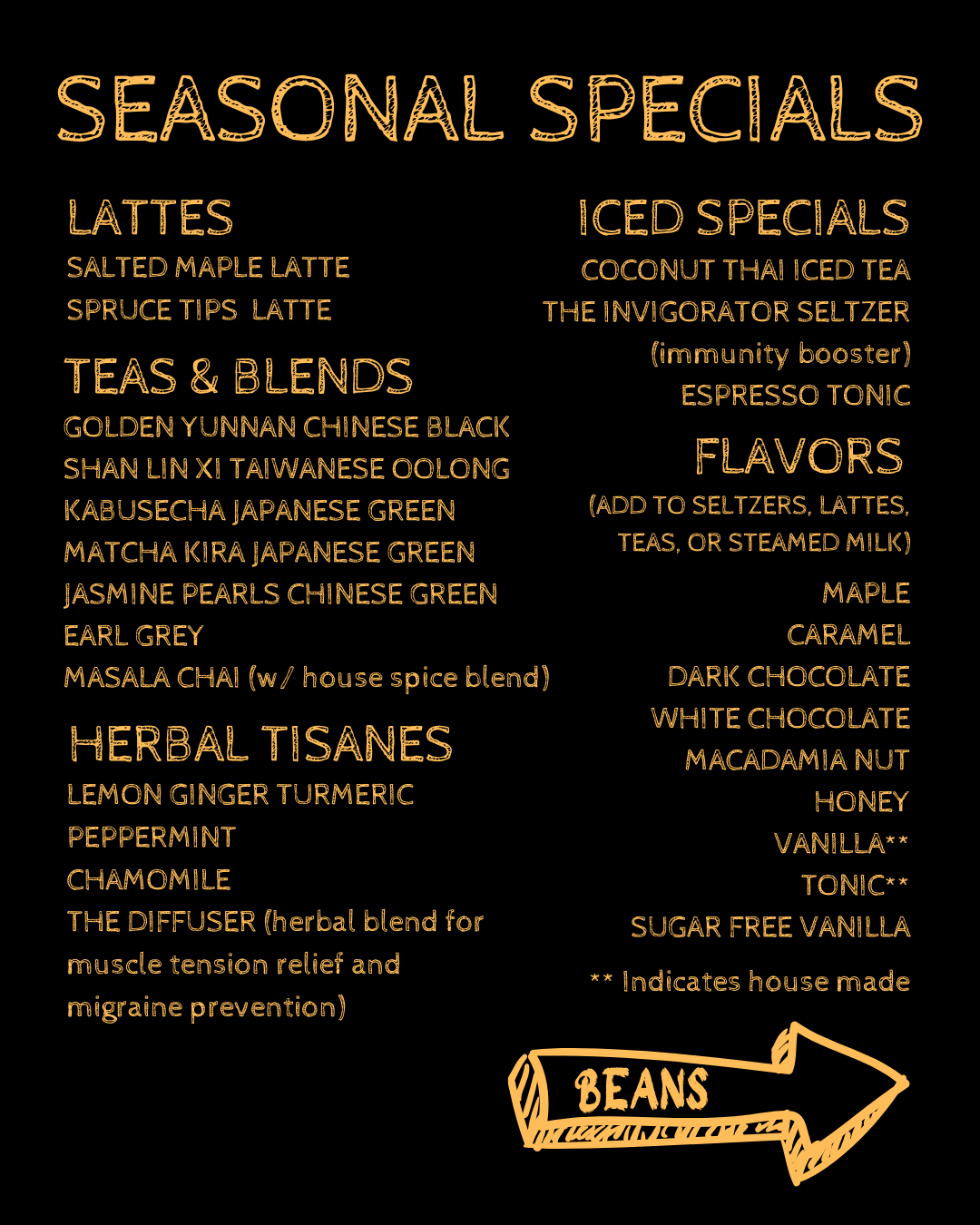 Current Menu — KS Coffee