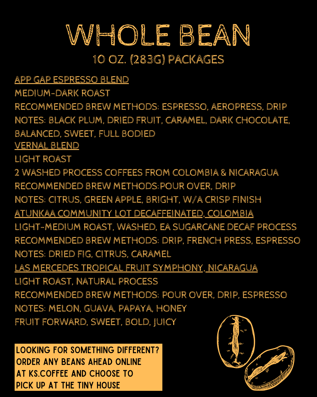 Current Menu — KS Coffee