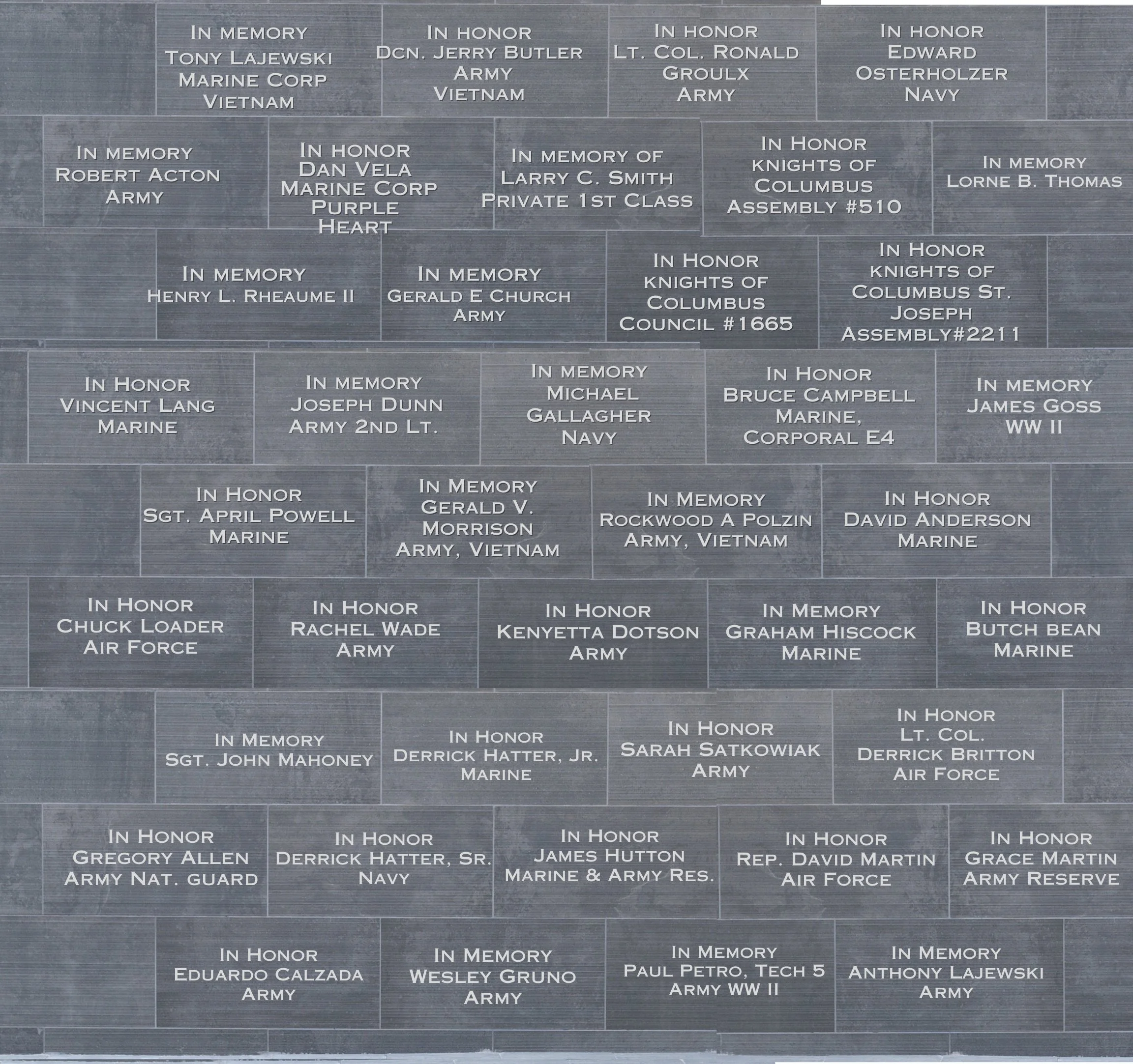 Virtual Wall of Honor — Catholic Charities of Shiawassee & Genesee Counties