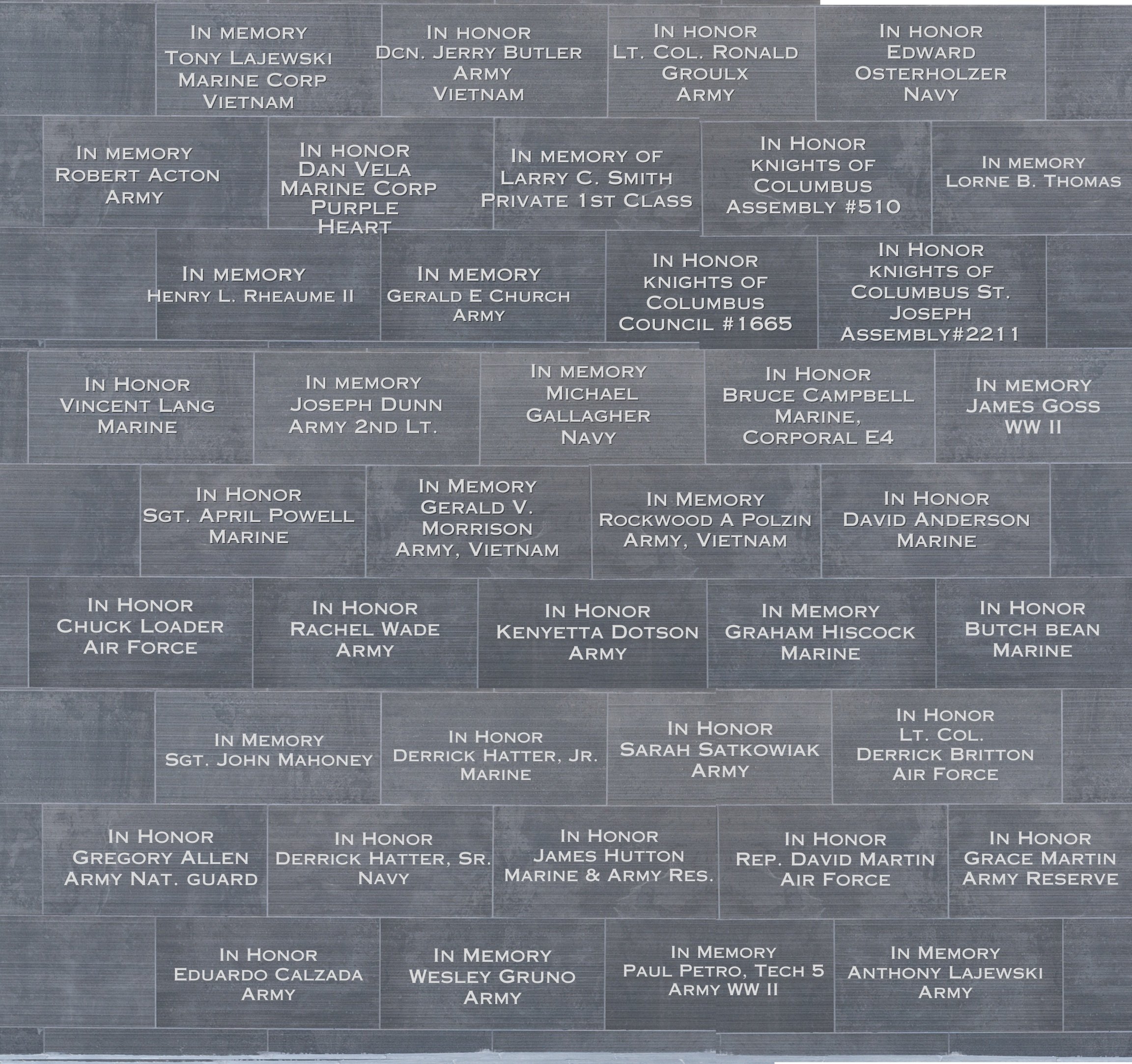 Virtual Wall of Honor — Catholic Charities of Shiawassee & Genesee Counties