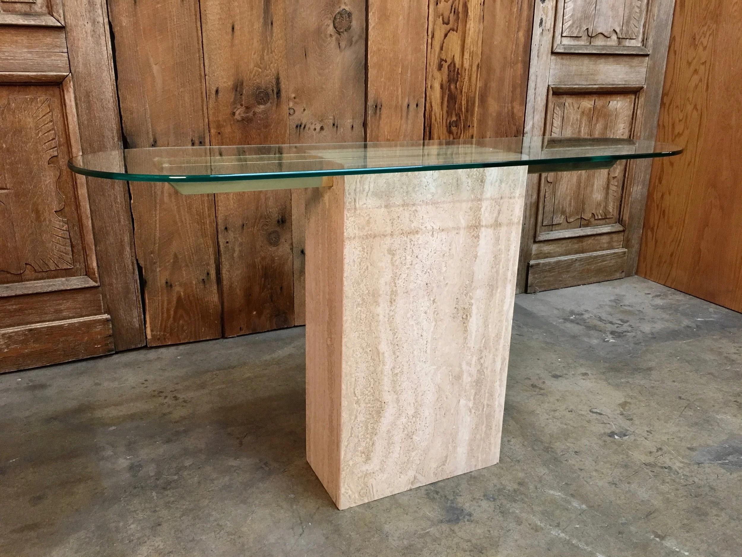 Italian Travertine Console Table — Kubisak Modern Design