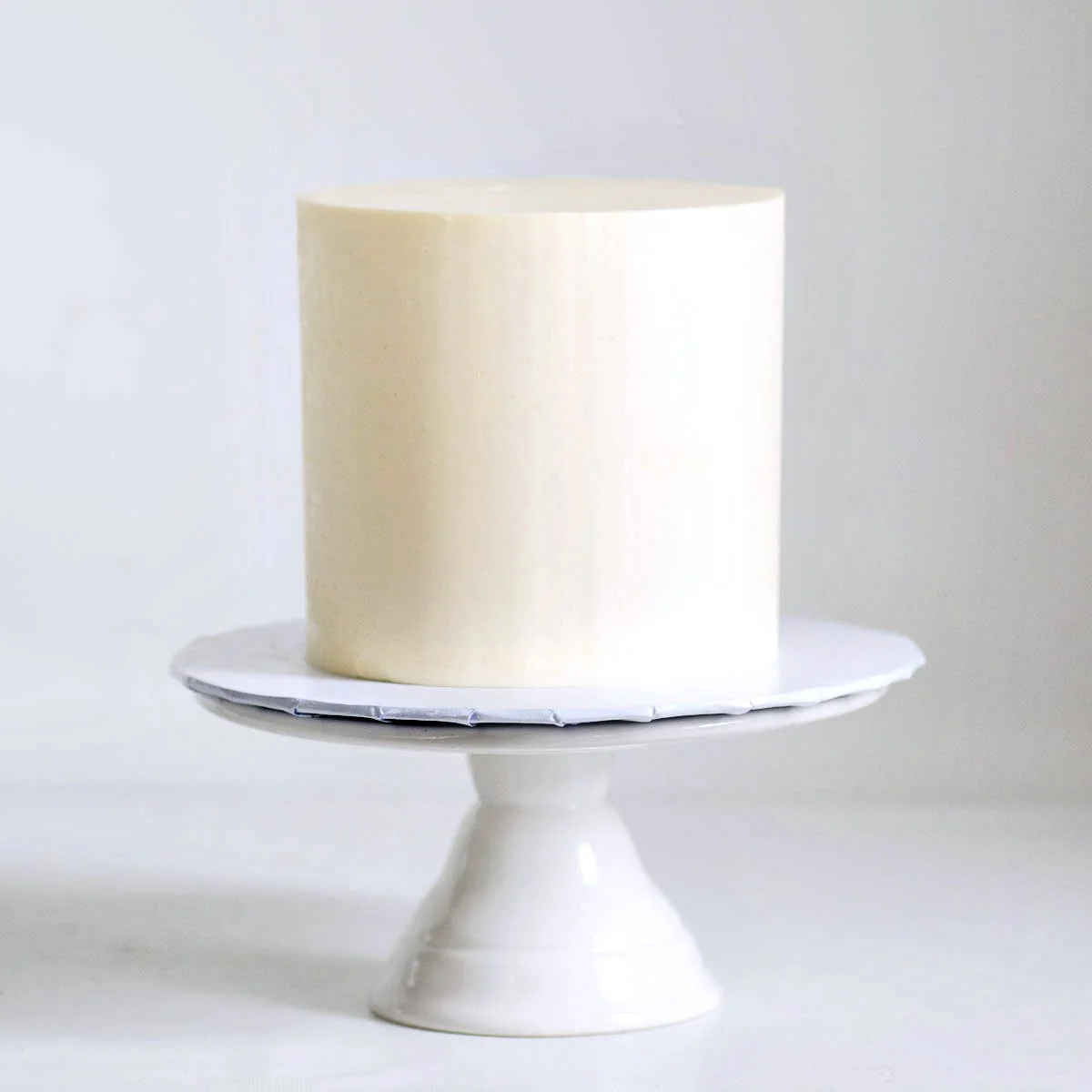Plain White Fondant Cake