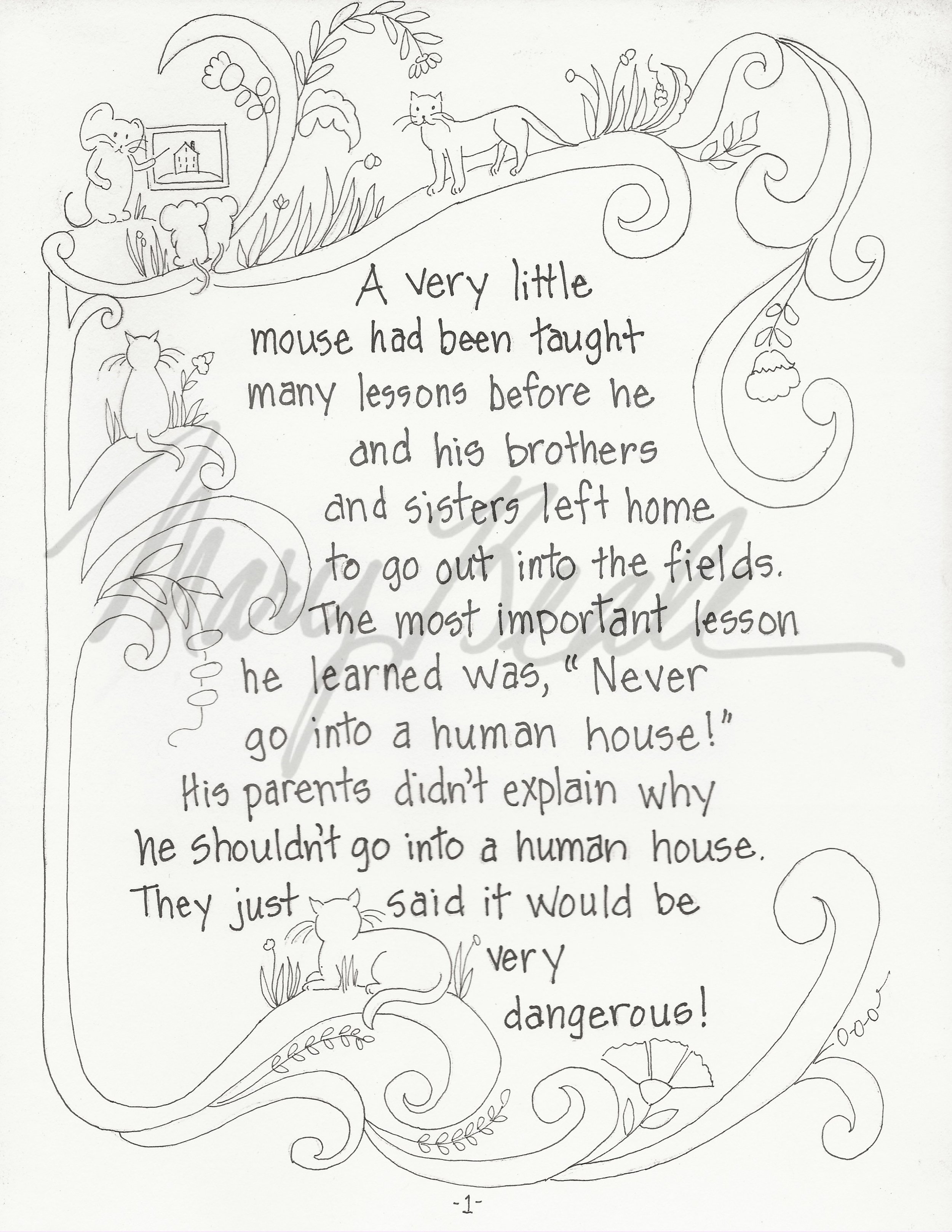 The Mouse House Coloring Pages — Mary Beale