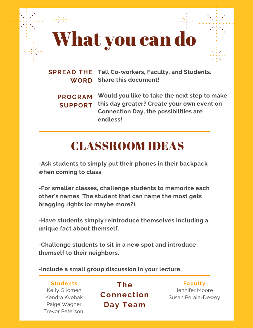 Connection Day team finalizes plan for unplugged events — The Bark