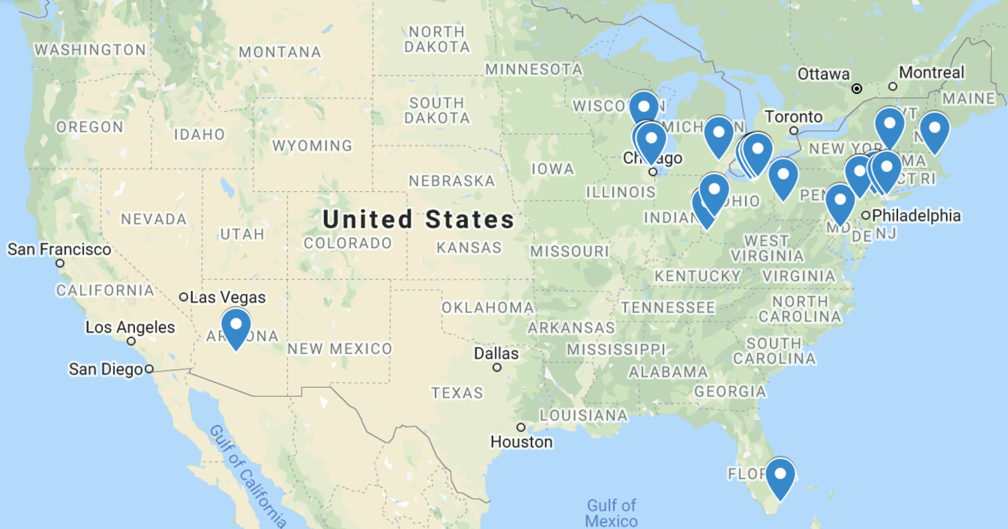 Attending map — University Hospitals Emergency Medicine Residency