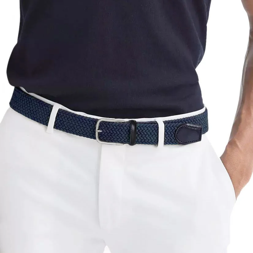 Men's woven elastic belt - 1090navy drift | Robert Charles — Robert Charles