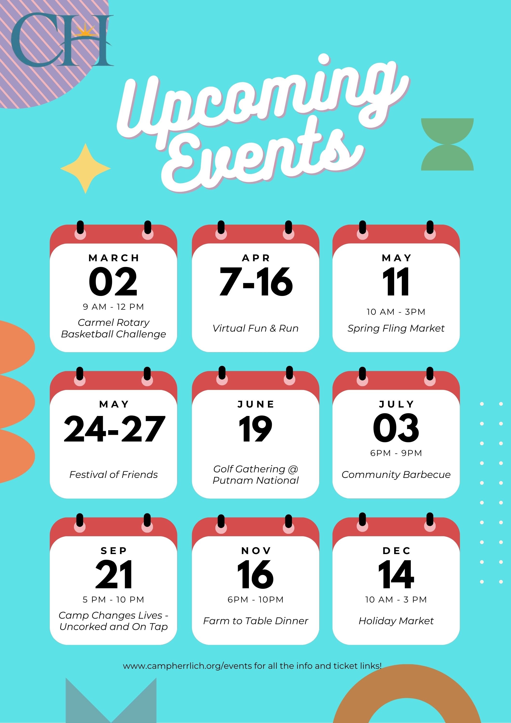 Upcoming Events - Save the Dates! — Camp Herrlich