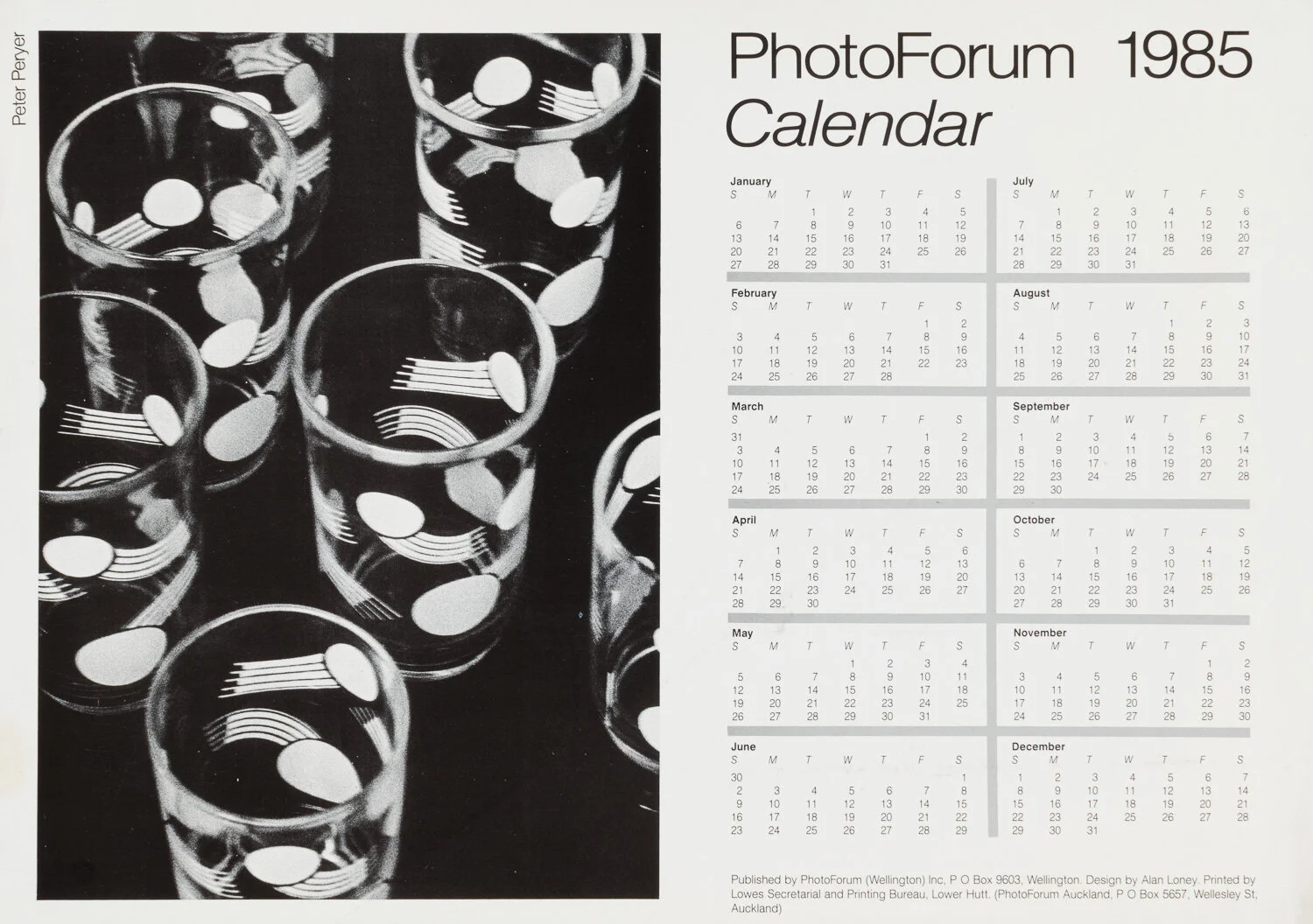 PhotoForum Calendar 1985 — PhotoForum