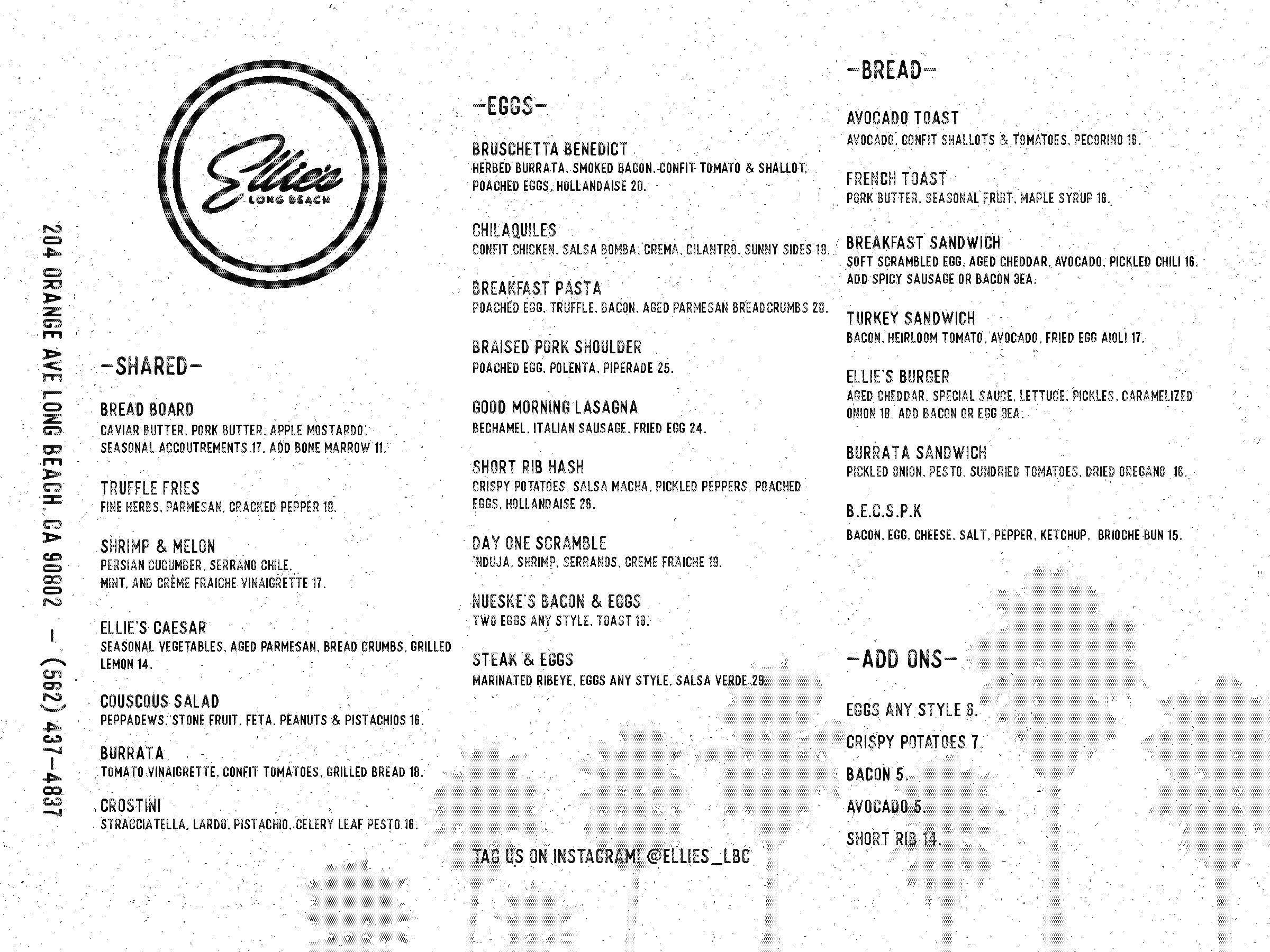 Menus — Ellie's