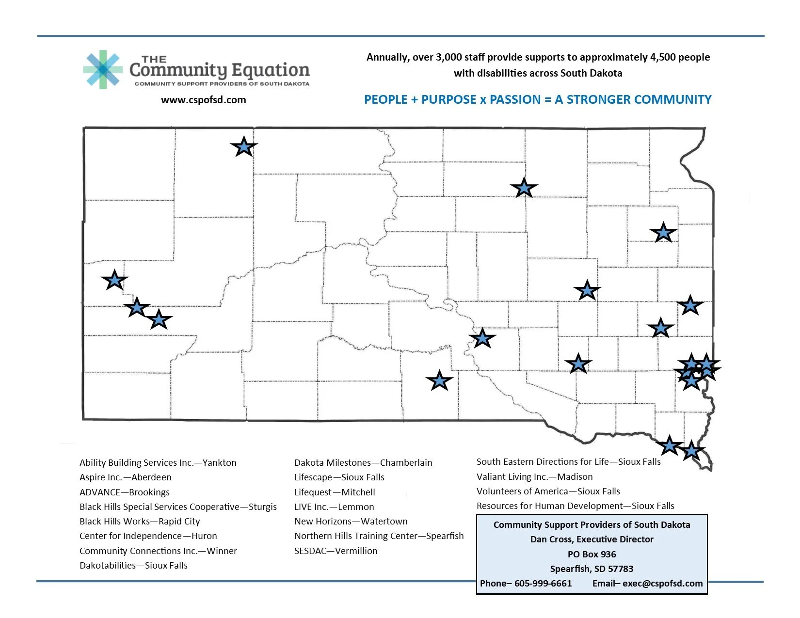 CSP Provider Locations — Community Support Providers of South Dakota
