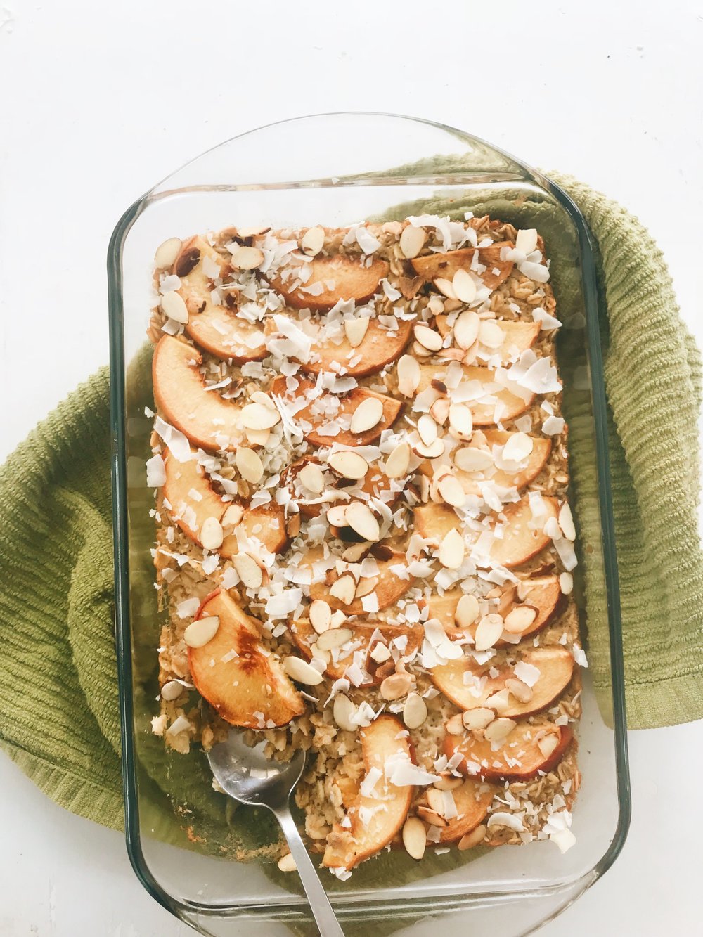 Almond Peach Baked Oatmeal — Stone Pier Press