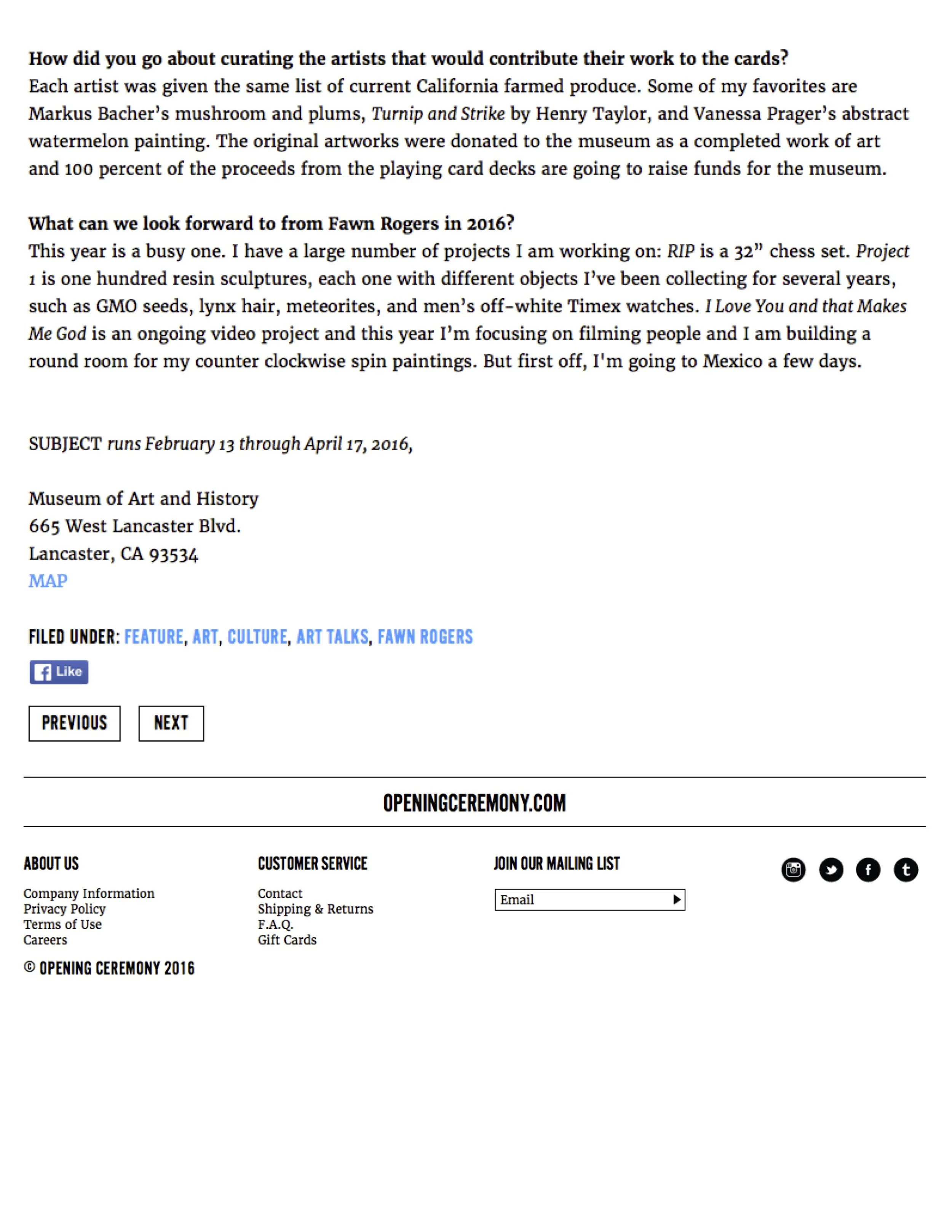 Opening Ceremony — Fawn Rogers