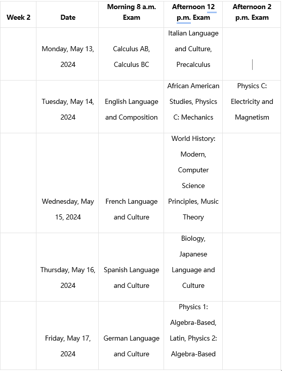 AP Exam Schedule 2024: Dates & Details for Students — Edvanced Learning